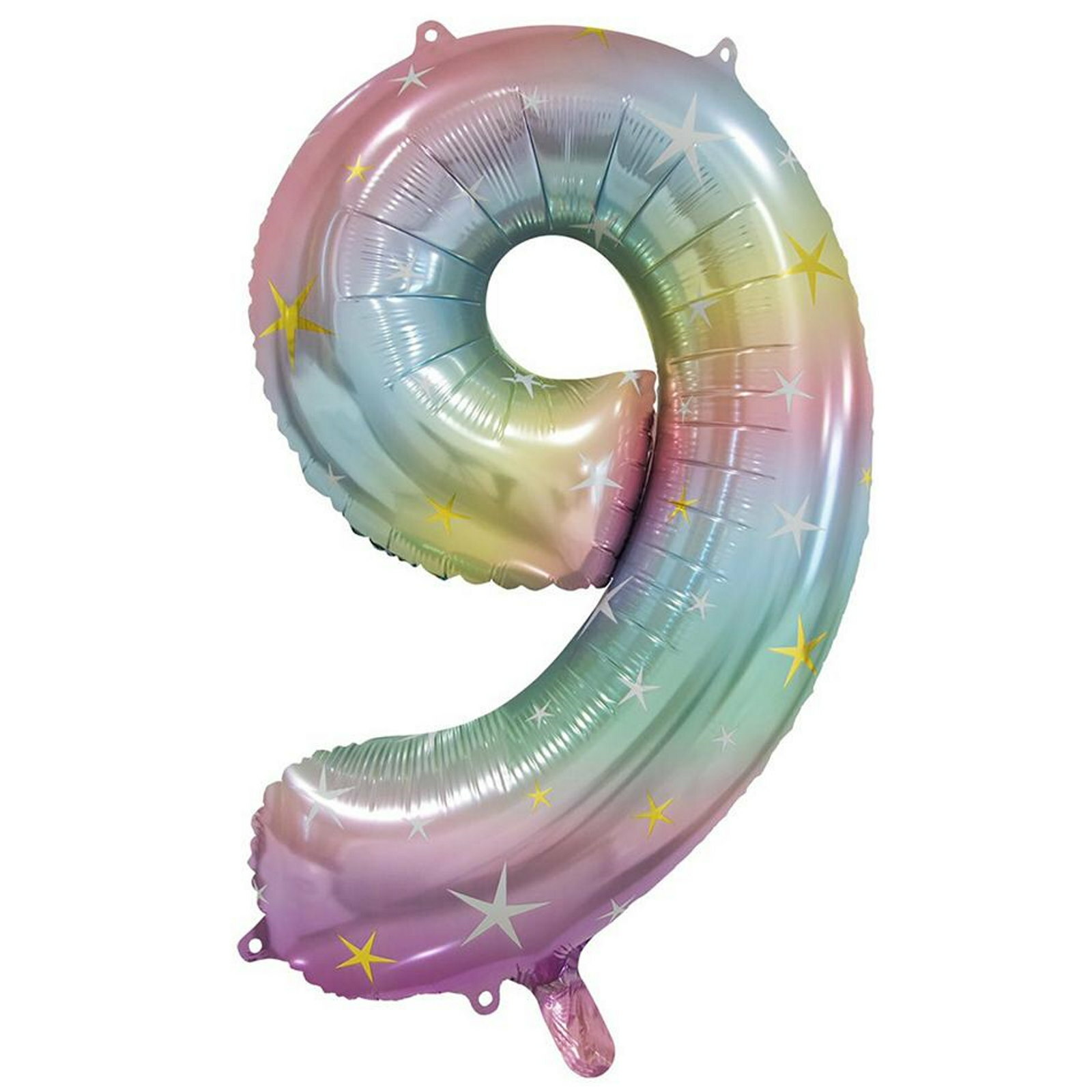 Pastel Rainbow Number 9 Balloon 86cm - Discount Party Supplies
