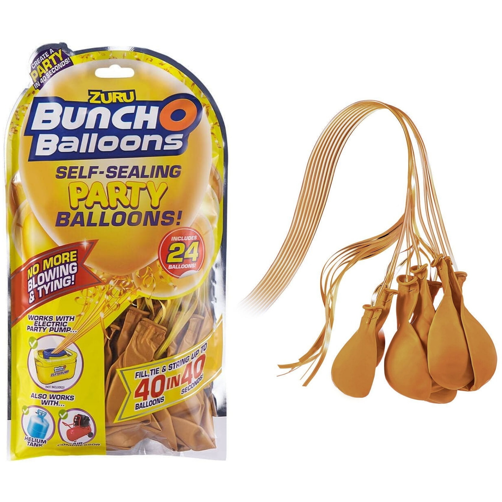 Refill Pack Bunch O Balloons Self Sealing Balloons Gold (Pack of 24 ...