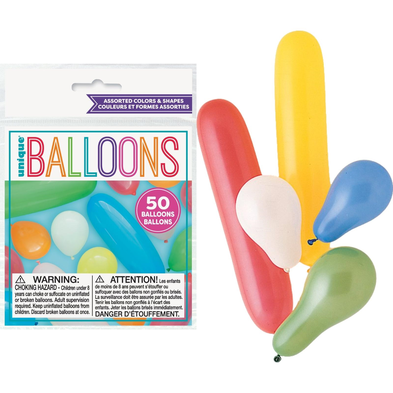 Assorted Colours & Shapes Novelty Balloons (Pack of 50) - Discount ...