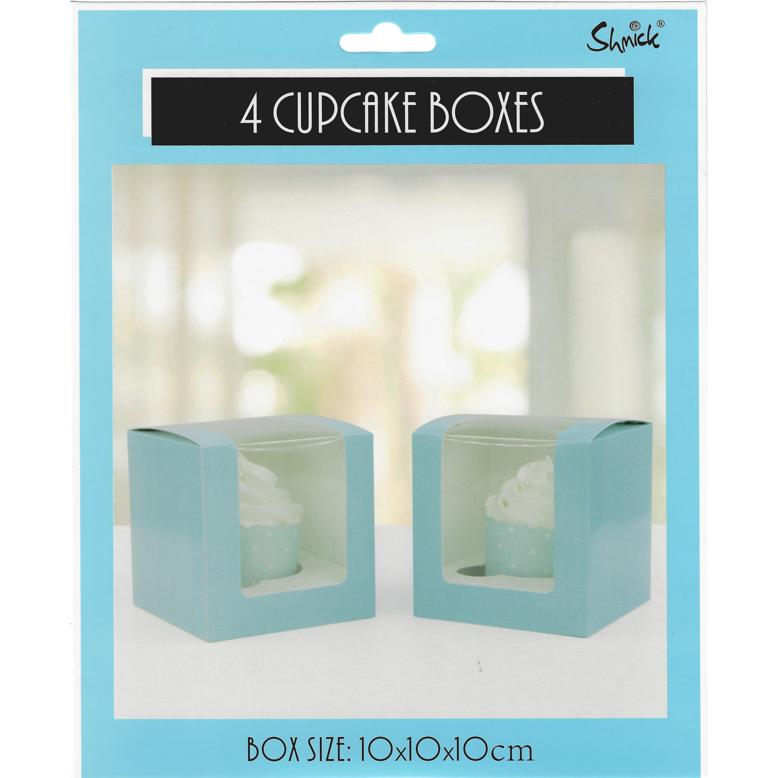Light Blue Cupcake Boxes with Window 10cm (Pack of 4) | Discount Party ...