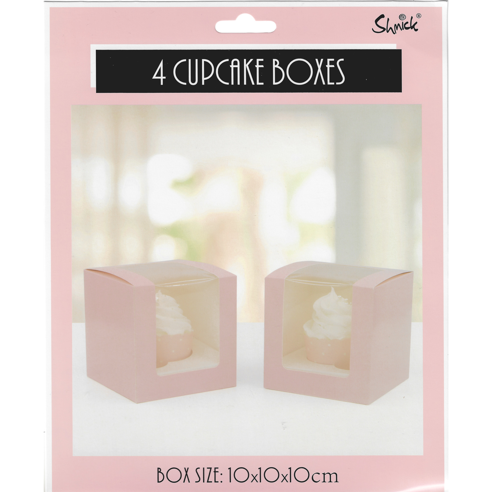Light Pink Cupcake Boxes with Window 10cm (Pack of 4) | Discount Party ...