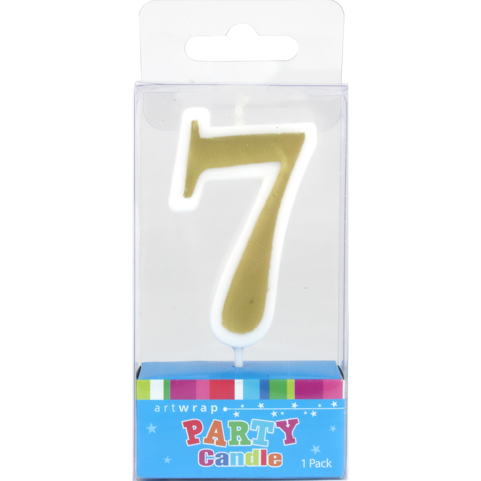 Gold Accent Number 7 Candle - Discount Party Supplies
