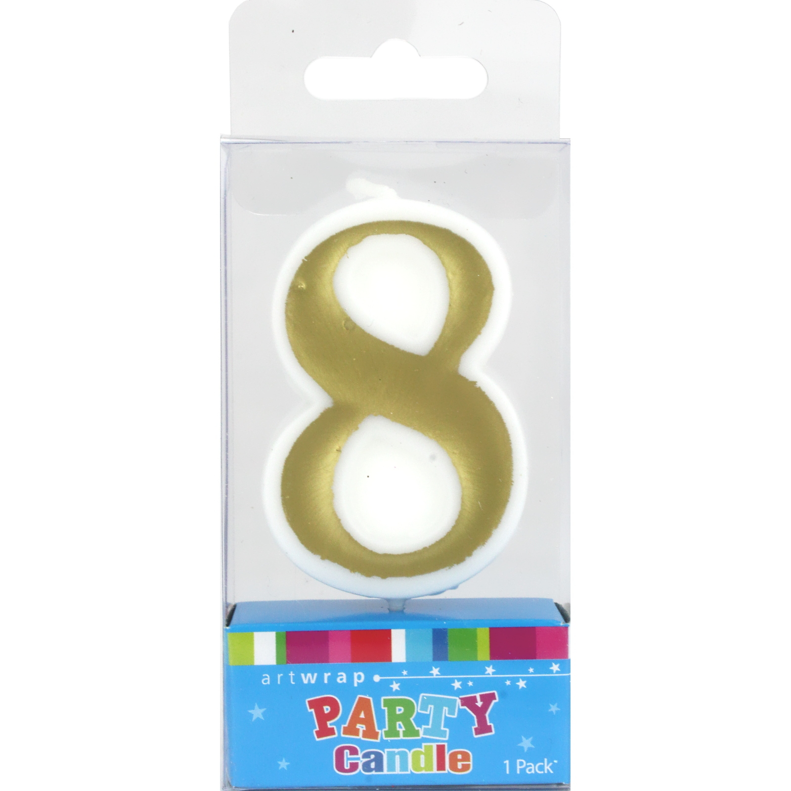 Gold Accent Number 8 Candle | Gold Party Supplies | Coloured Party ...