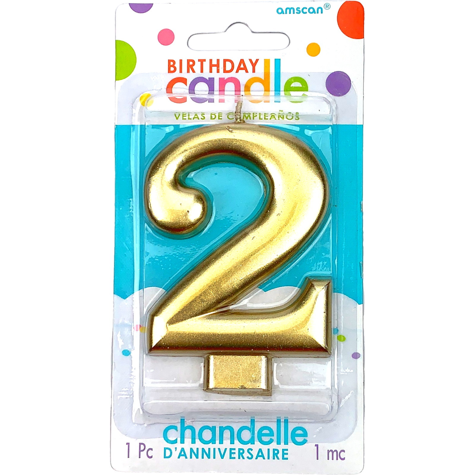 Metallic Gold Number 2 Candle | Gold Party Supplies | Coloured Party ...
