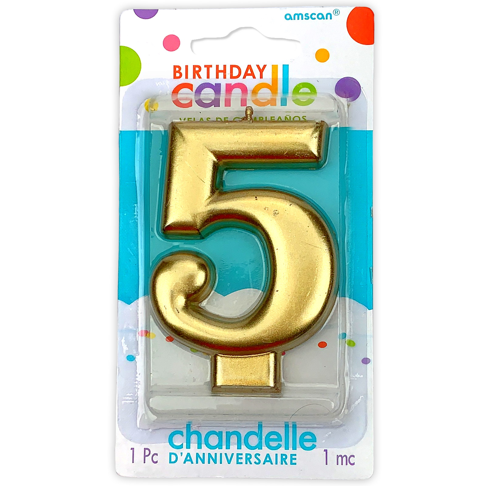 Metallic Gold Number 5 Candle | Gold Party Supplies | Coloured Party ...