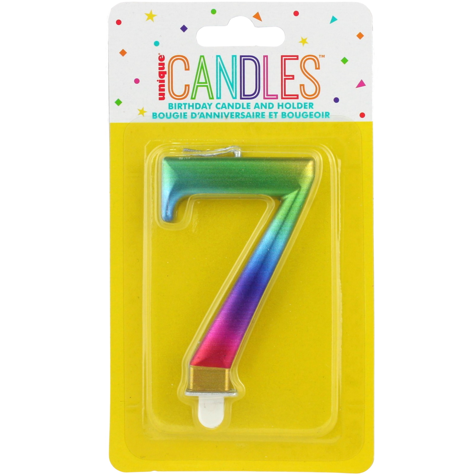 Metallic Rainbow Number 7 Candle - Discount Party Supplies Metallic Rainbow Number 7 Candle - Discount Party Supplies