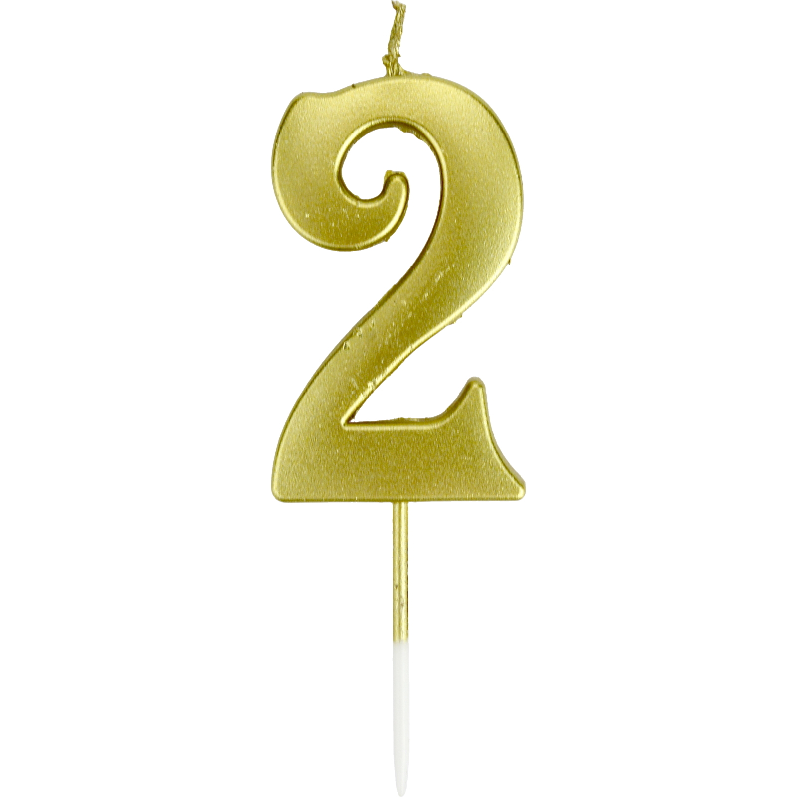 Gold Decorative Number 2 Candle - Discount Party Supplies