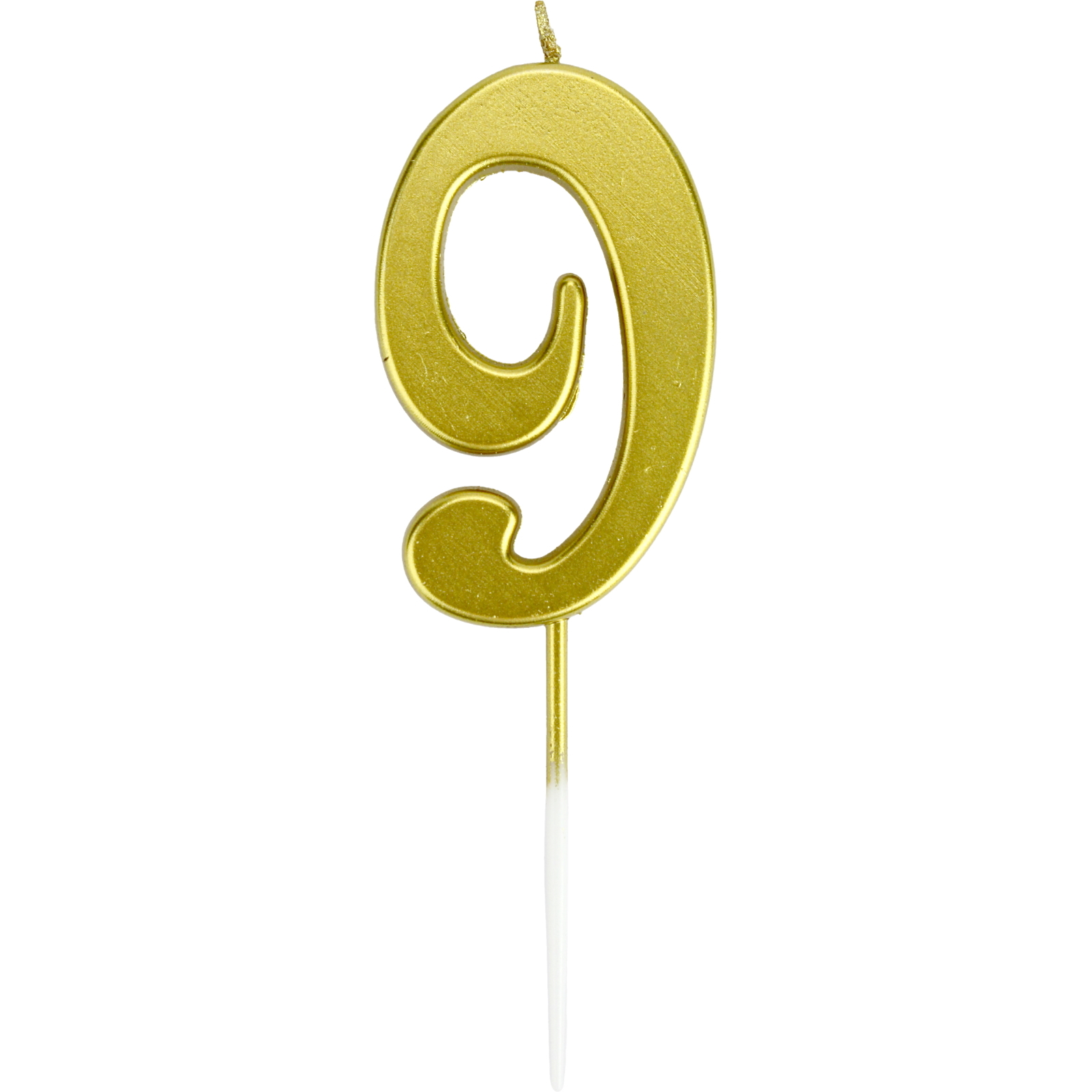 Gold Decorative Number 9 Candle | Gold Party Supplies | Coloured Party ...