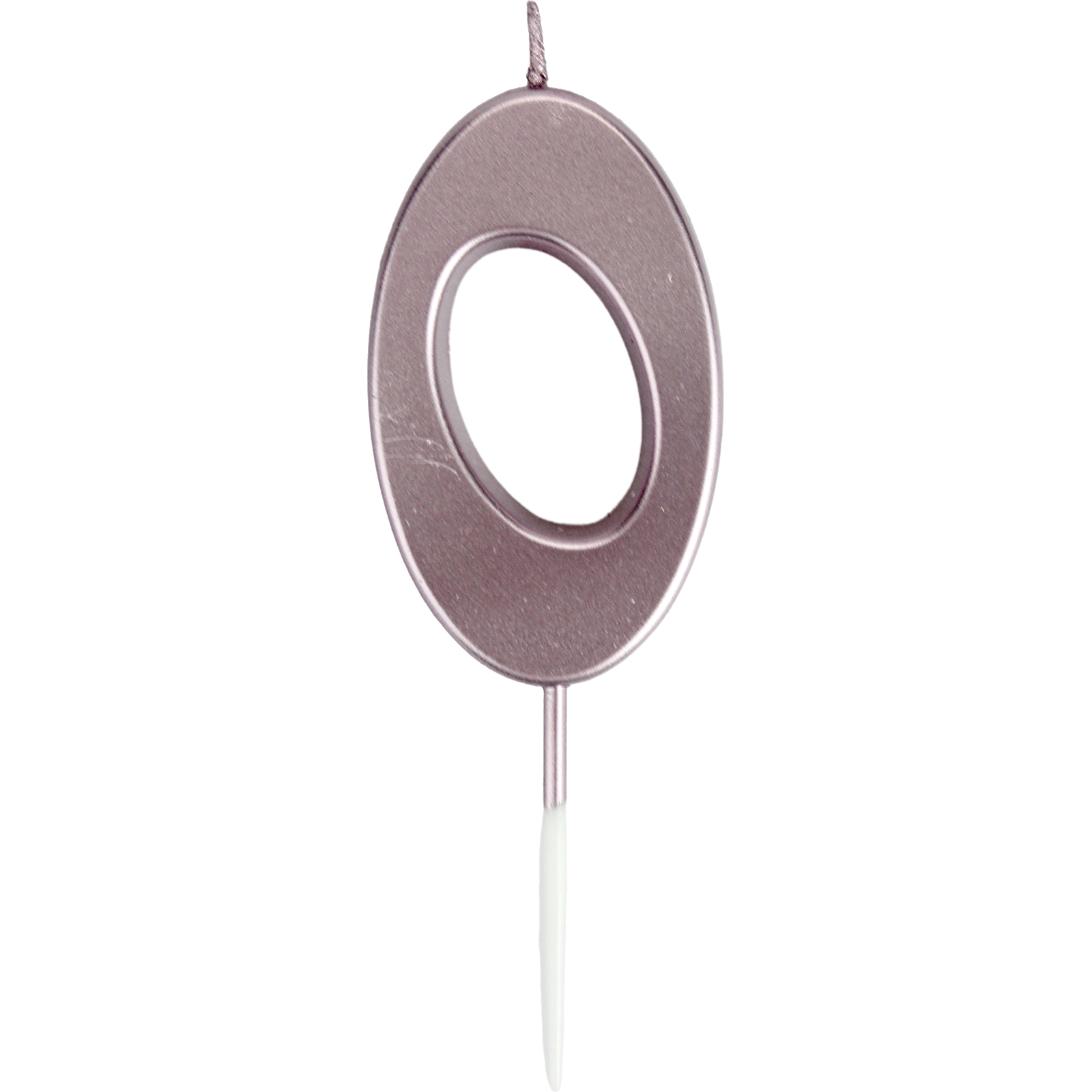 Pink Rose Gold Decorative Number 0 Candle - Discount Party Supplies