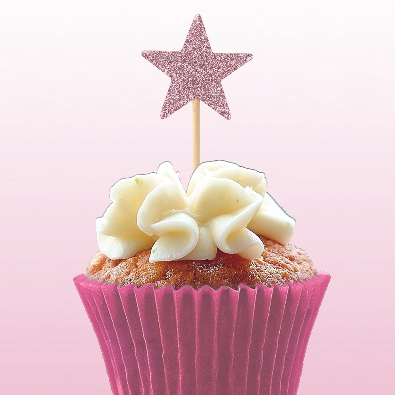 Pink Glitter Luxe Star Picks (Pack of 12) | Discount Party Supplies ...