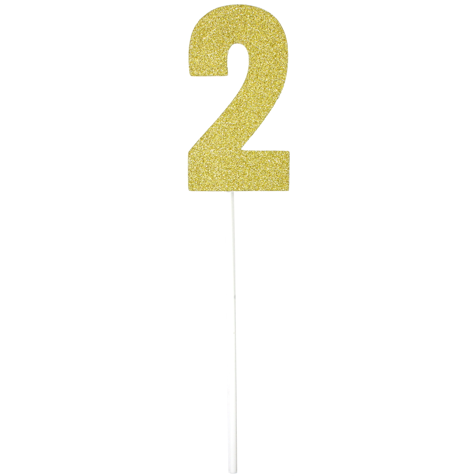 Gold Glitter Number 2 Cake Topper | Gold Party Supplies | Coloured ...