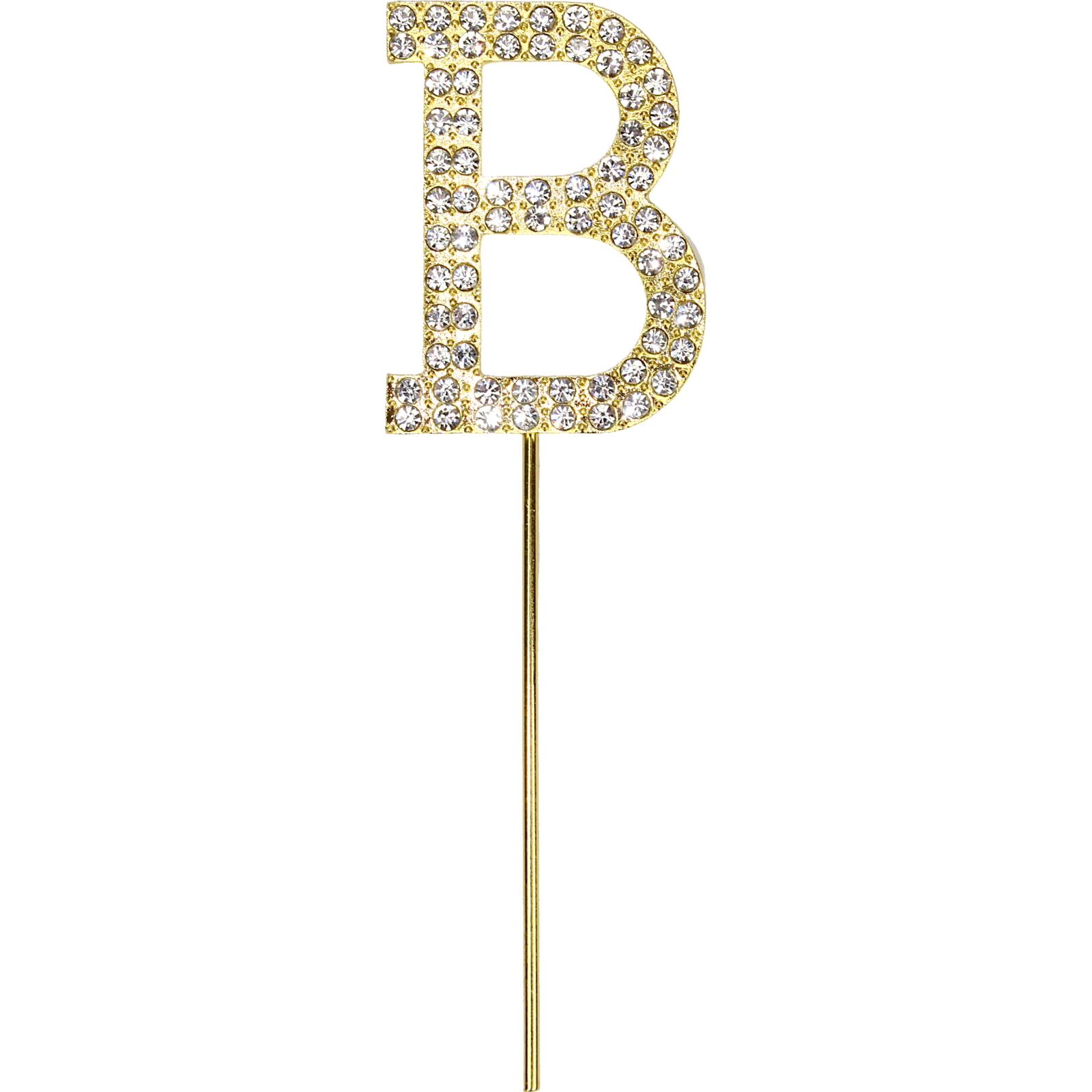 Gold Diamante Letter B Cake Topper - Discount Party Supplies