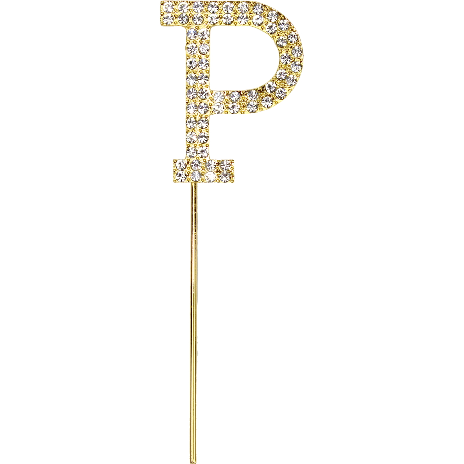 Gold Diamante Letter P Cake Topper - Discount Party Supplies