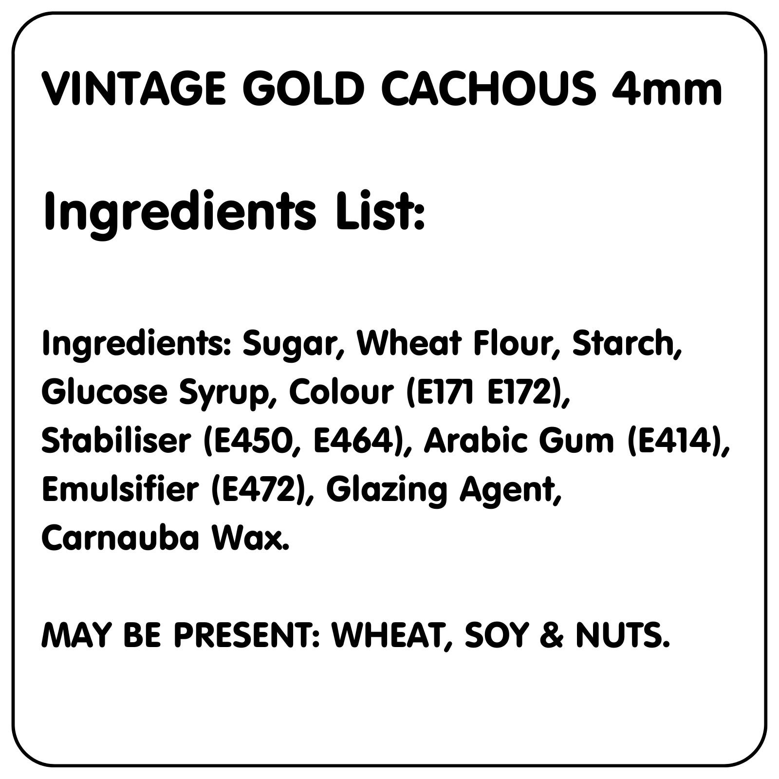 Sprinks Vintage Gold Cachous 4mm (85g) | Discount Party Supplies ...
