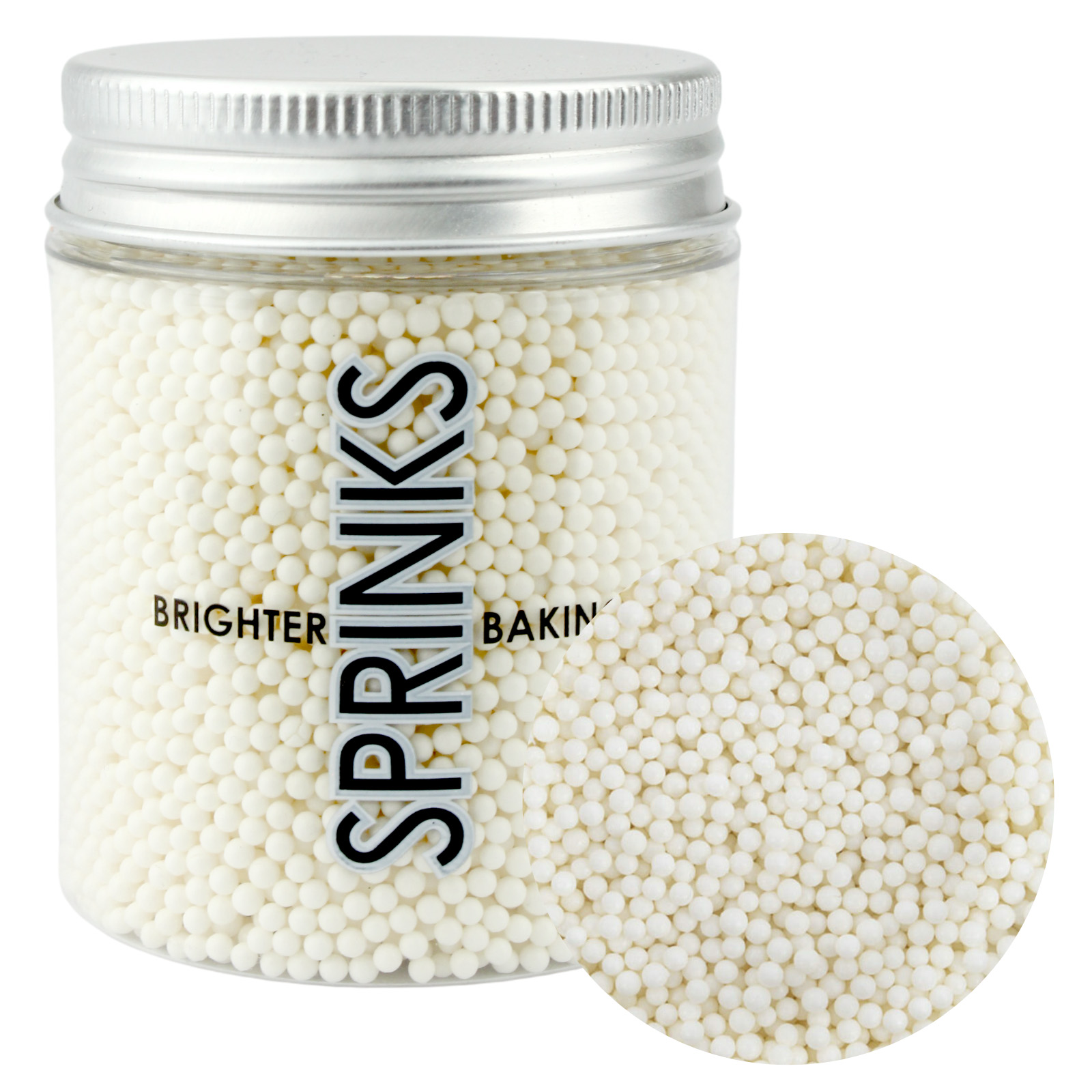 Sprinks Matte White Cachous 2mm (65g) - Discount Party Supplies