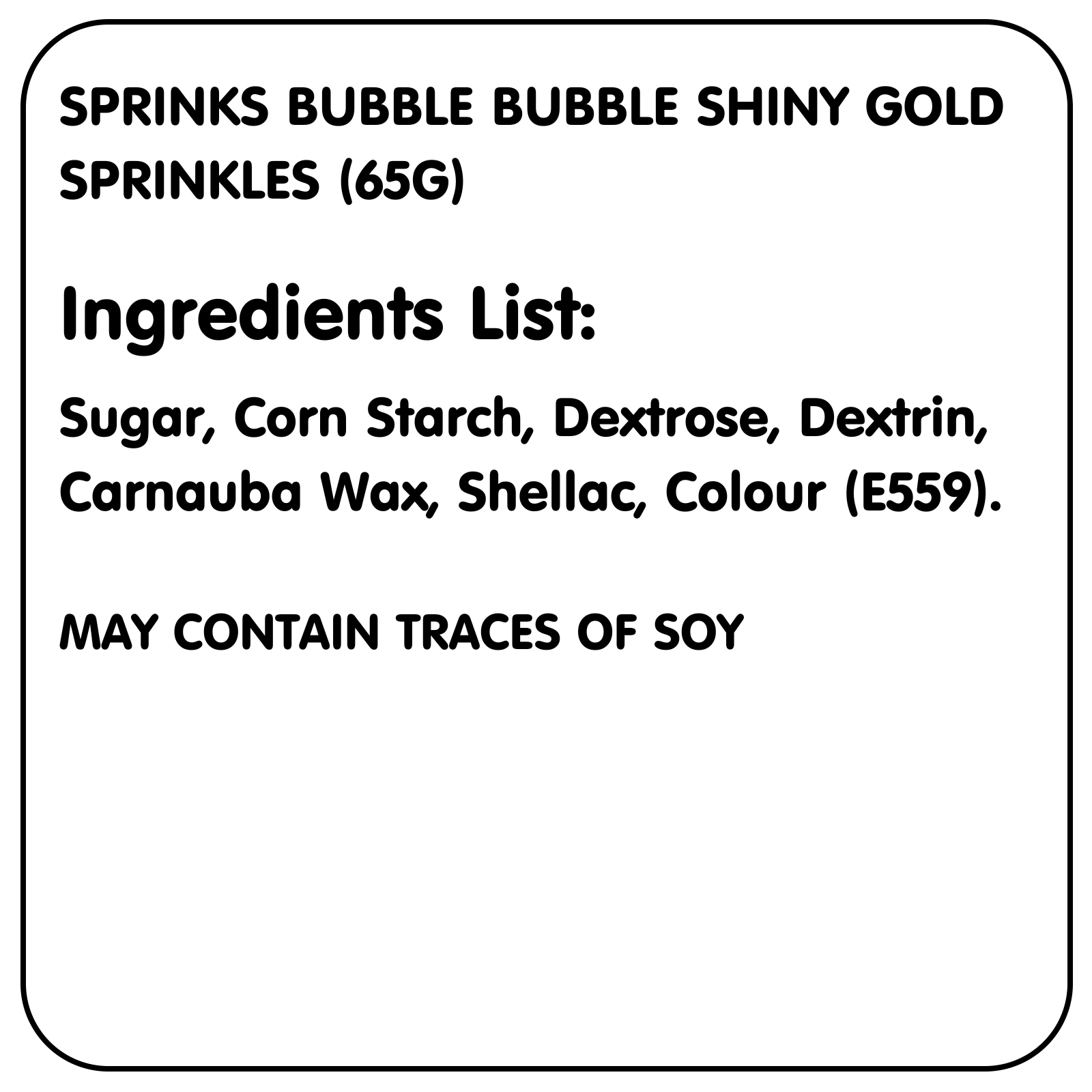 Sprinks Bubble Bubble Shiny Gold Sprinkles (65g) | Discount Party ...