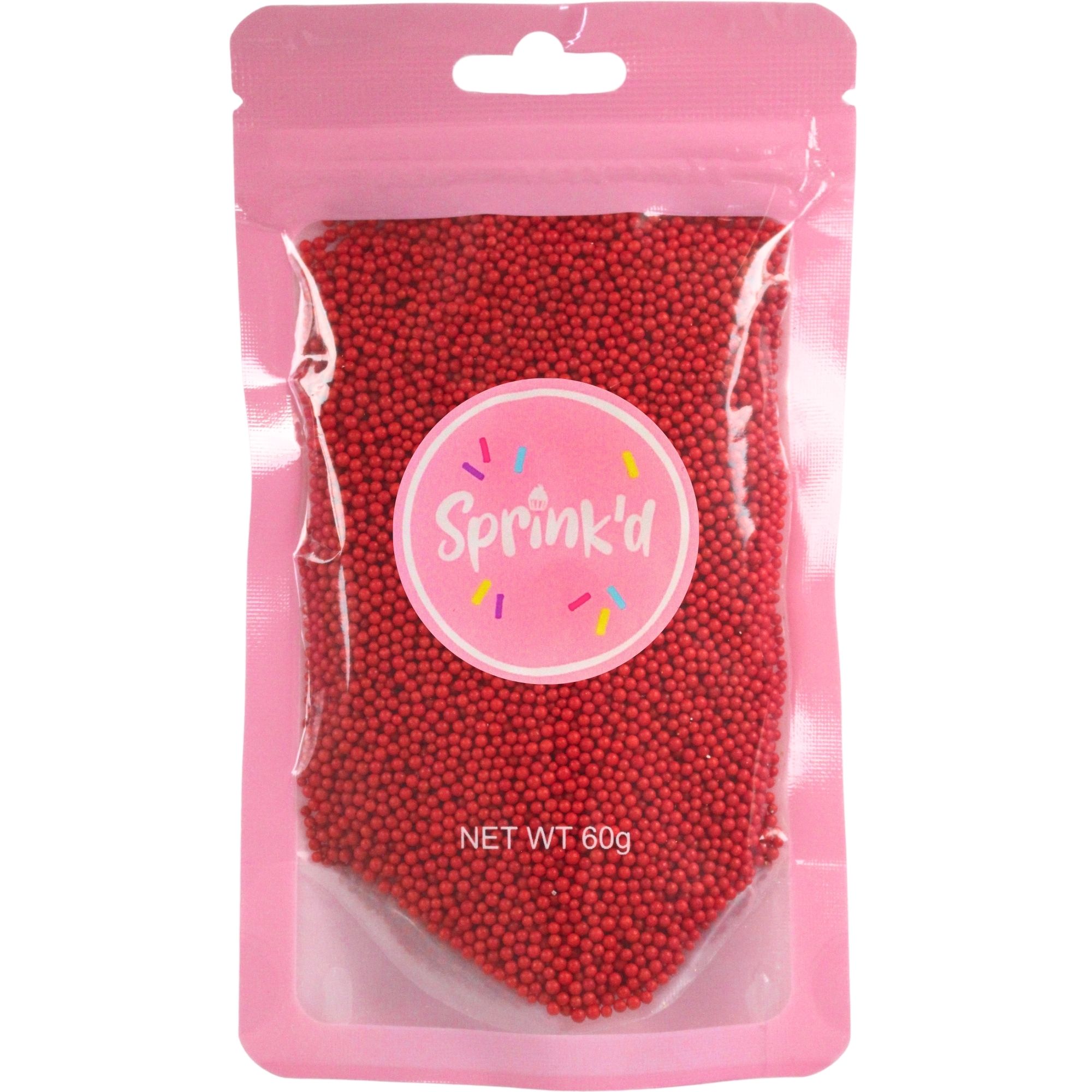 Sprink'd Red Sugar Ball Sprinkles (60g) - Discount Party Supplies