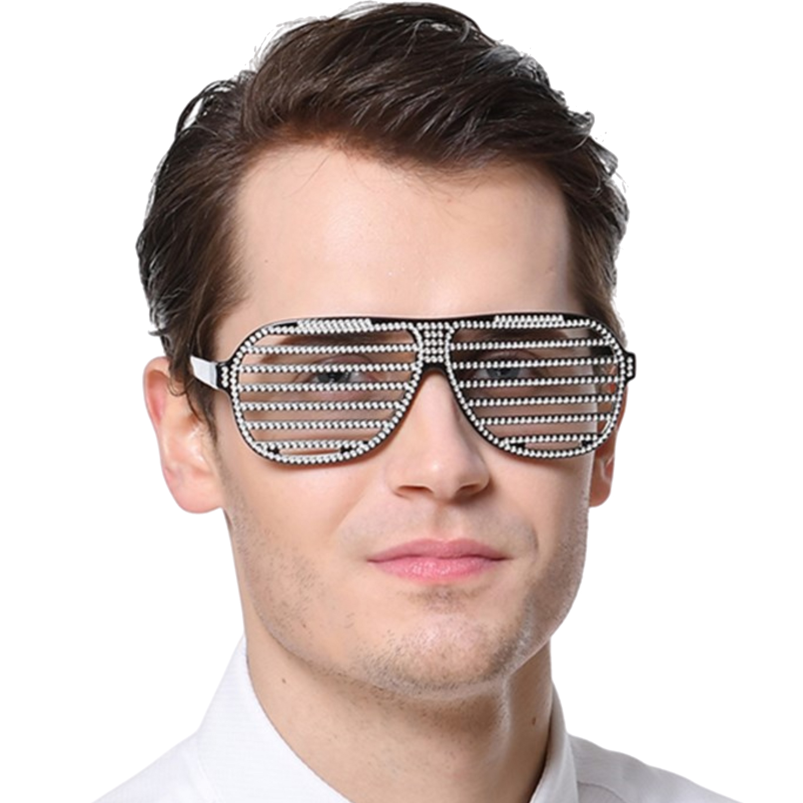 Black Bling Shutter Shade Glasses - Discount Party Supplies