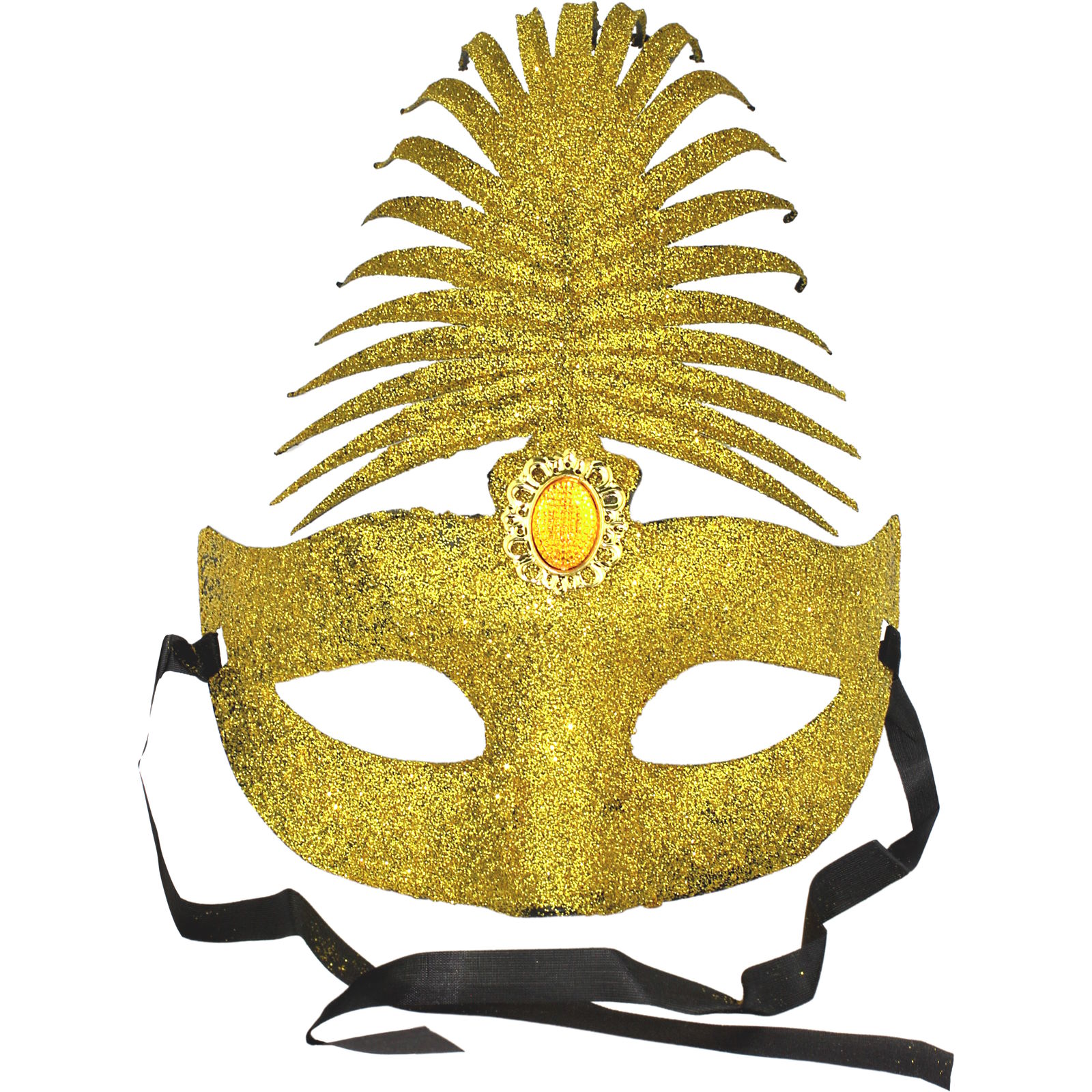 Gold Glitter Masquerade Mask - Discount Party Supplies