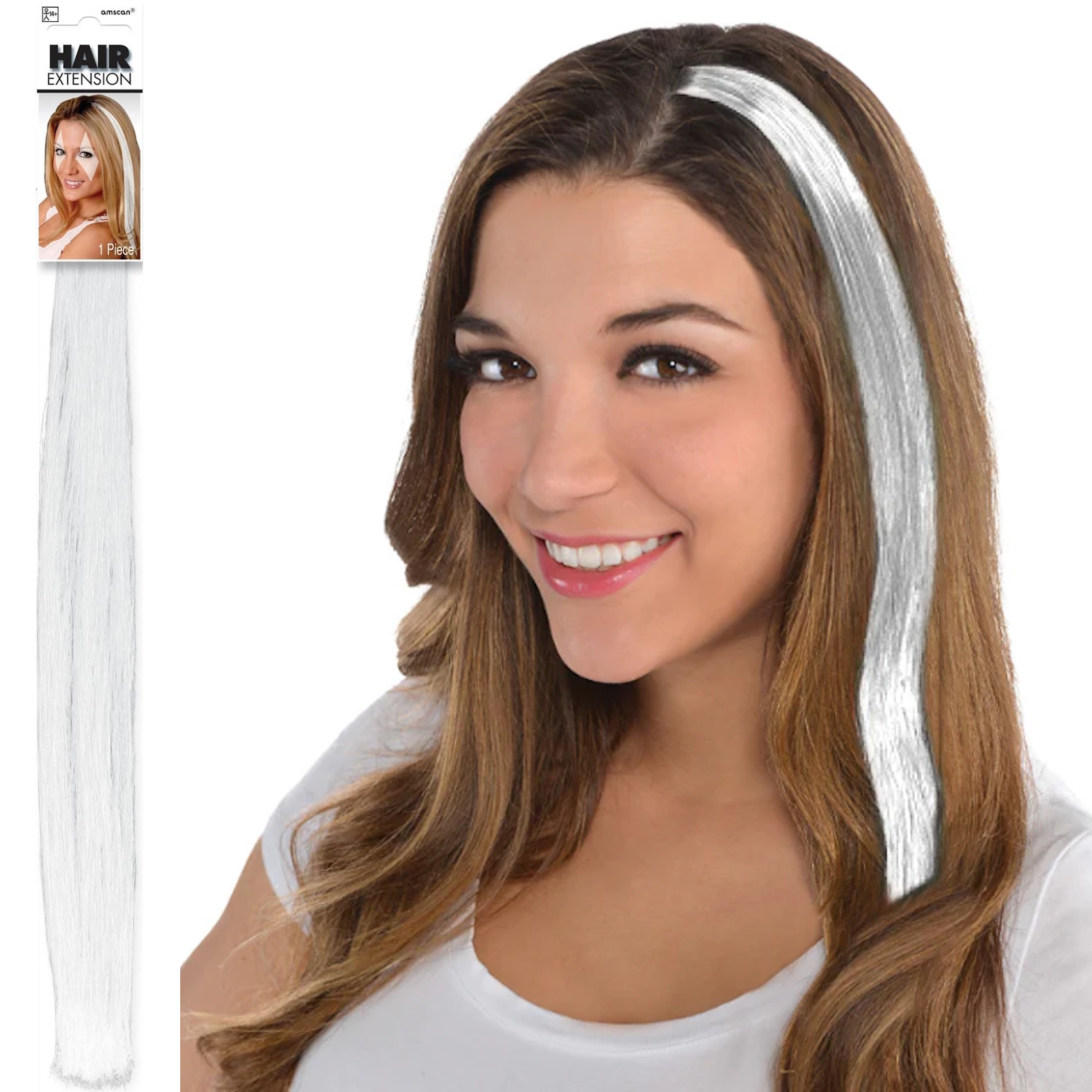 White Clip In Hair Extension Discount Party Supplies Discount Party Supplies