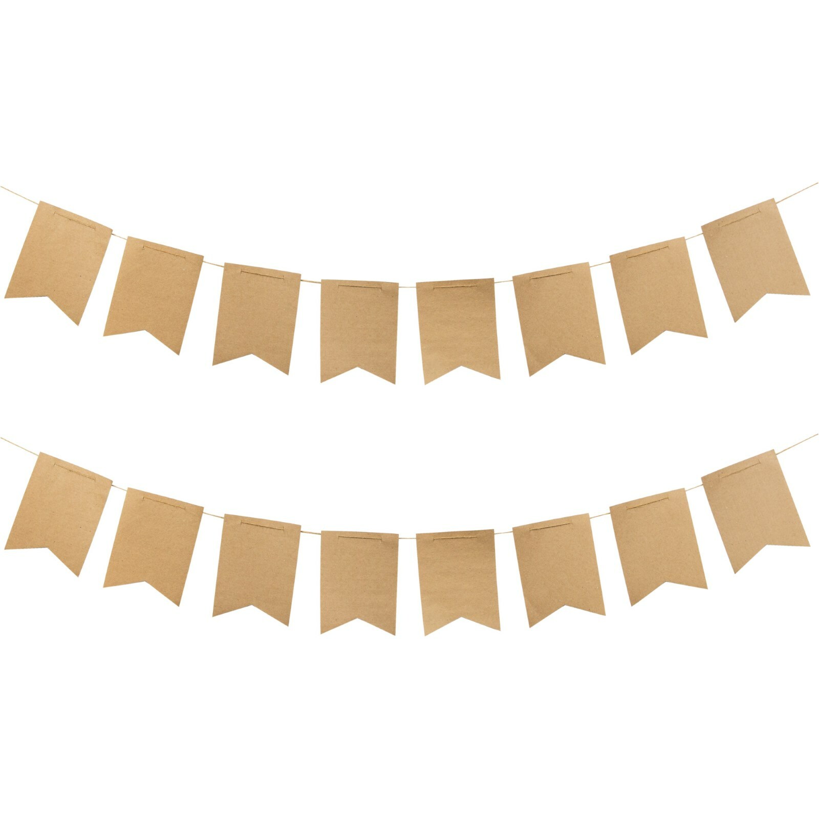 Brown Kraft Paper Pennant Banner - Discount Party Supplies