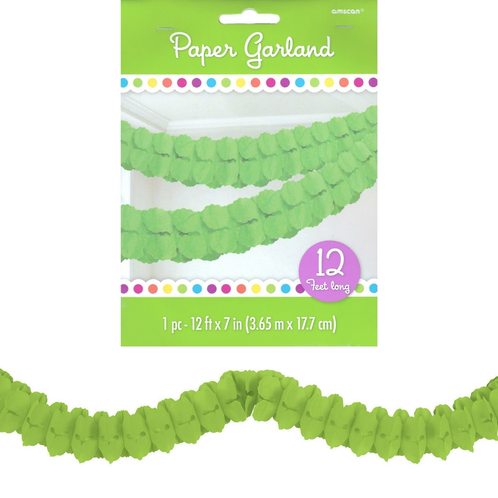 Lime Green Paper Garland - Discount Party Supplies