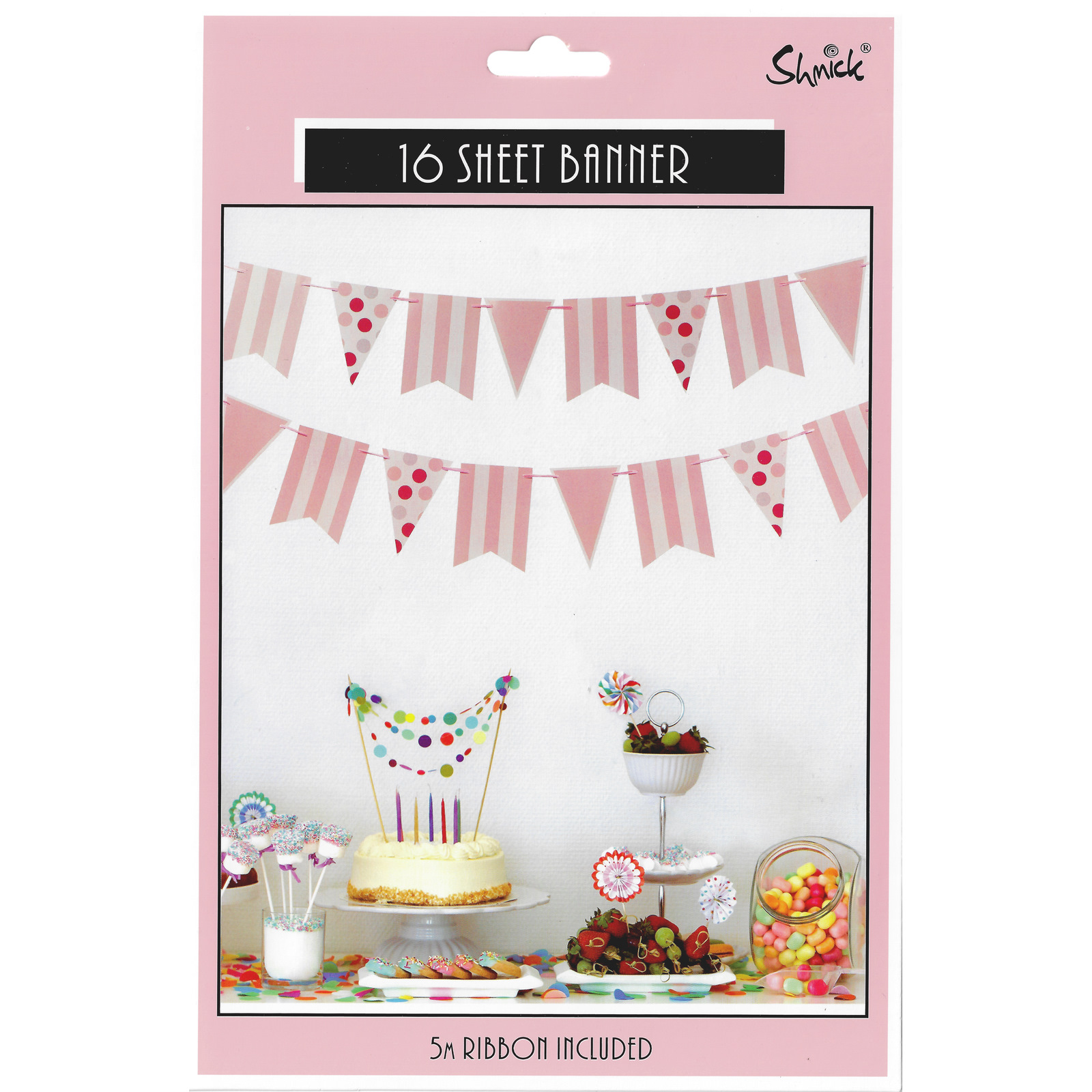 Light Pink Polka Dots and Stripes Pennant Banner | Discount Party ...