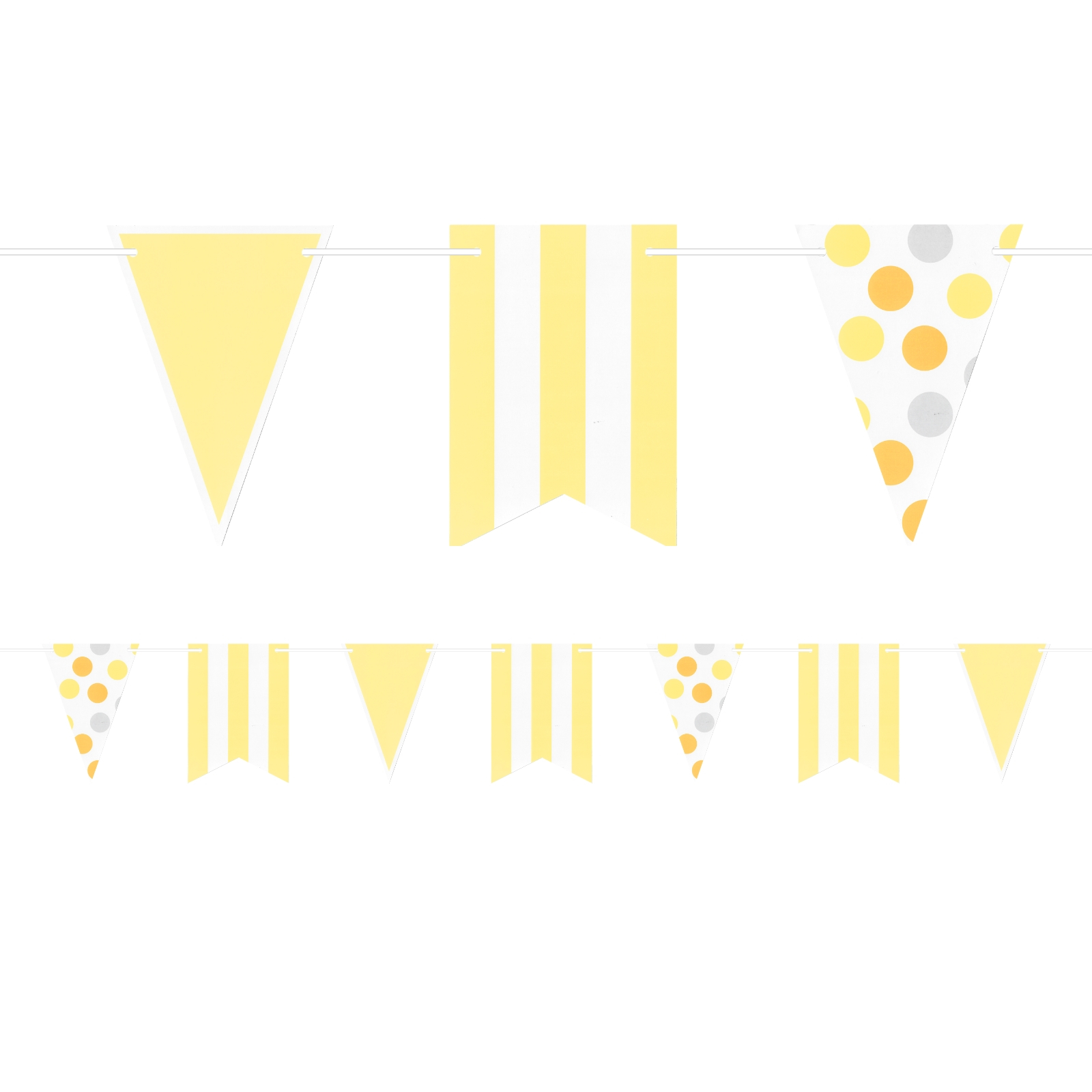 Light Yellow Polka Dots and Stripes Pennant Banner Pennant Banner ...