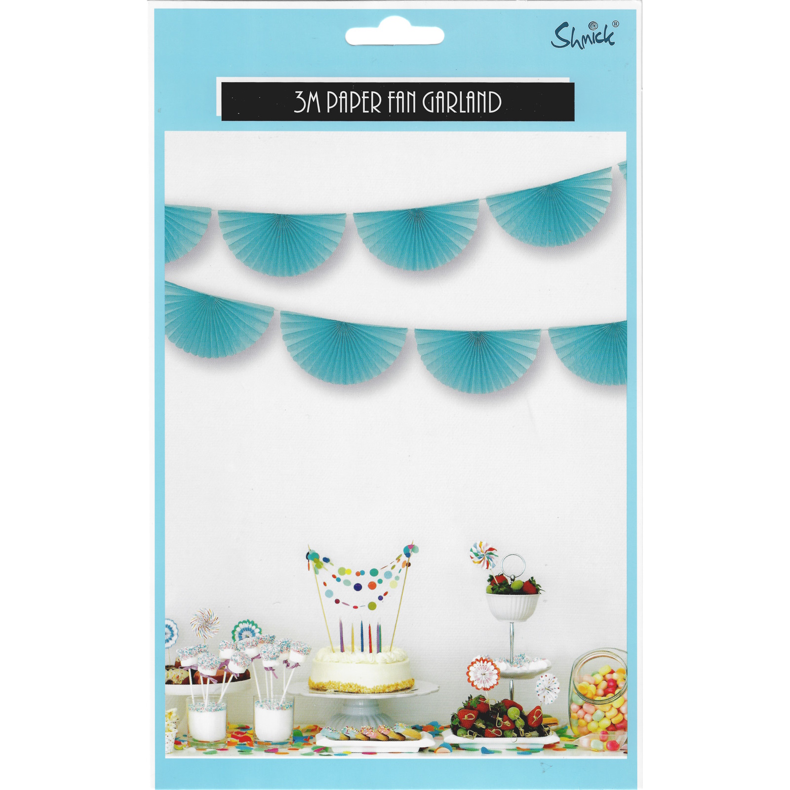 Light Blue Paper Fan Garland Banner | Discount Party Supplies ...