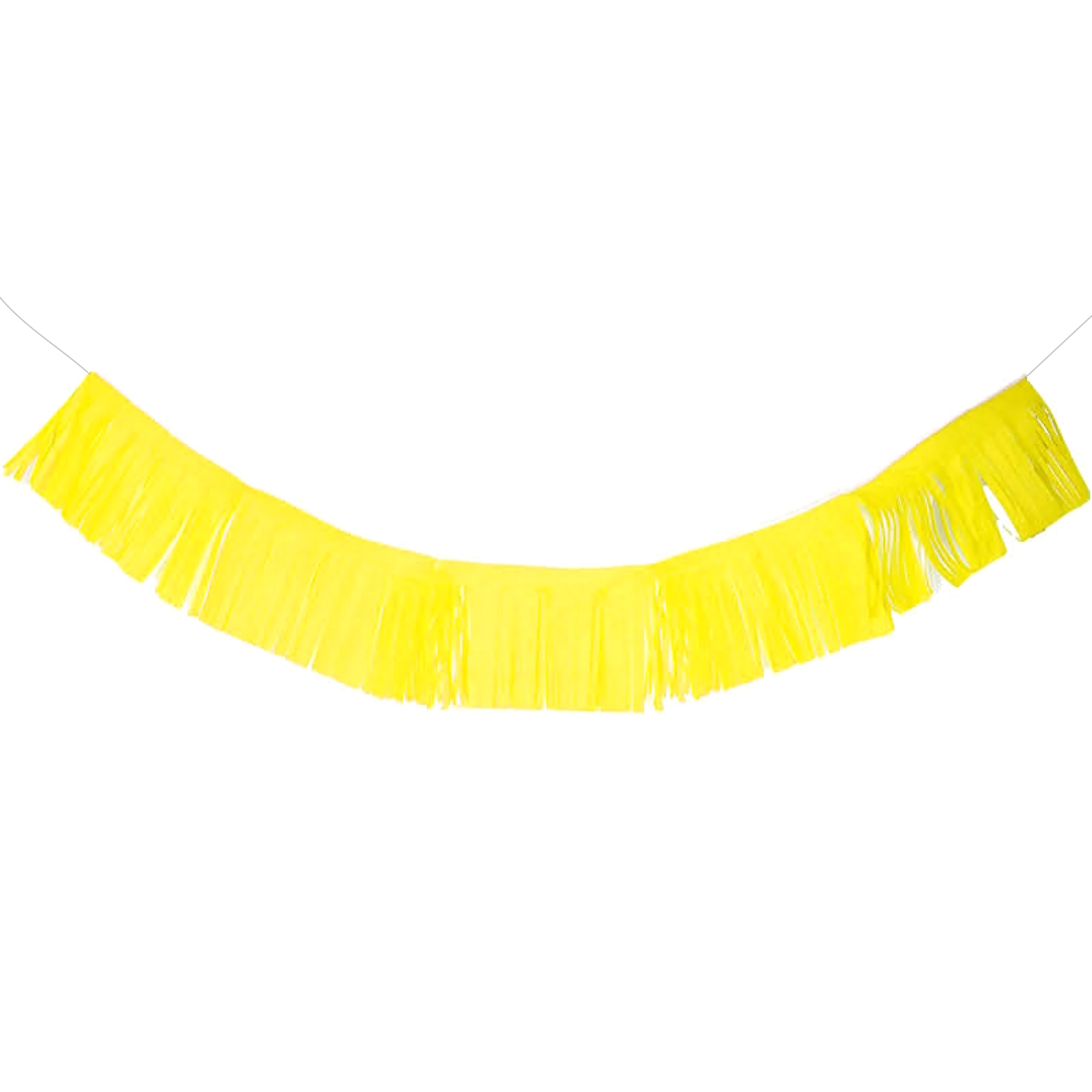 Yellow Paper Fringe Banner - Discount Party Supplies