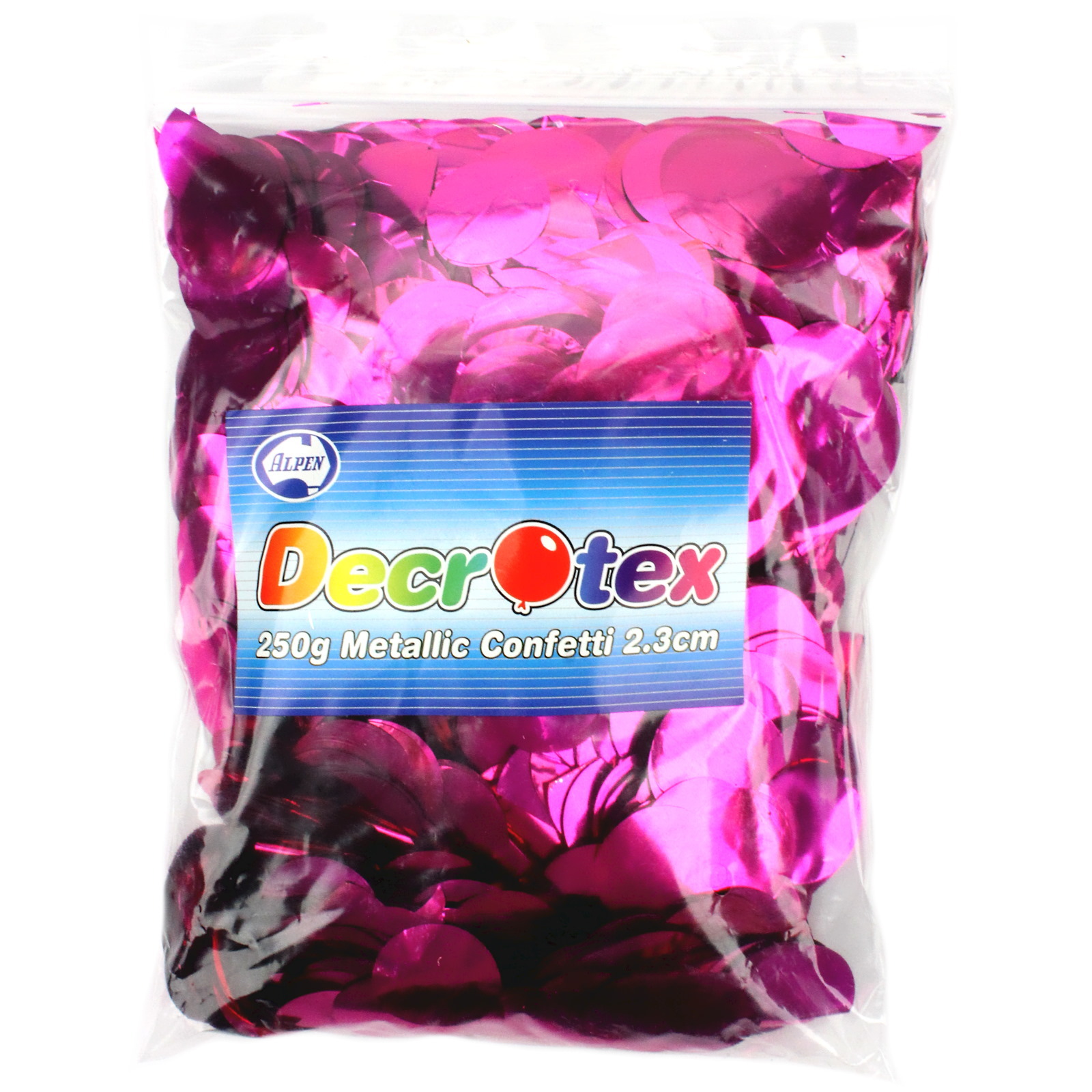 Bulk Hot Pink Metallic Confetti 2cm (250g) - Discount Party Supplies