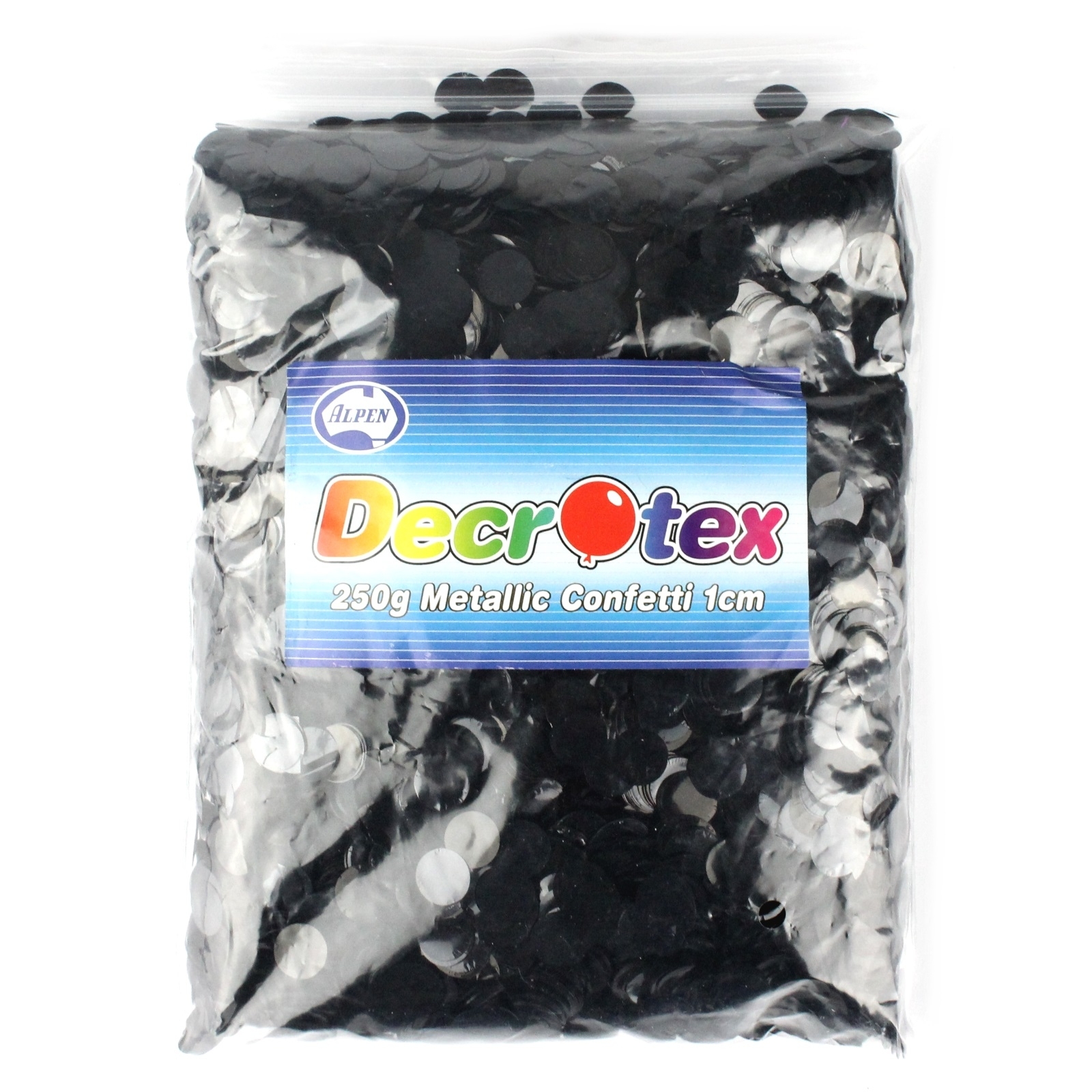 Bulk Black Metallic Confetti 1cm (250g) - Discount Party Supplies