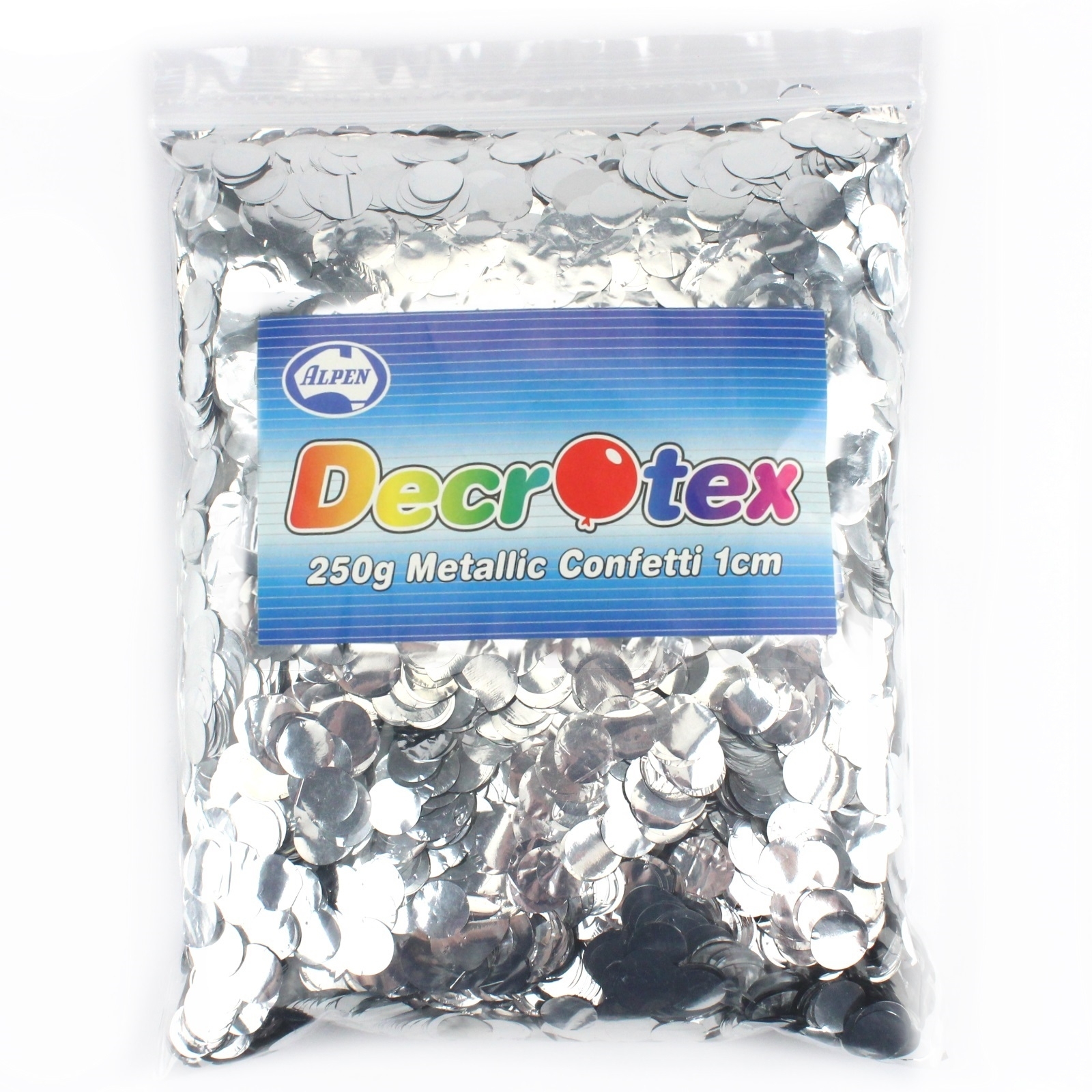 Bulk Silver Metallic Confetti 1cm (250g) - Discount Party Supplies