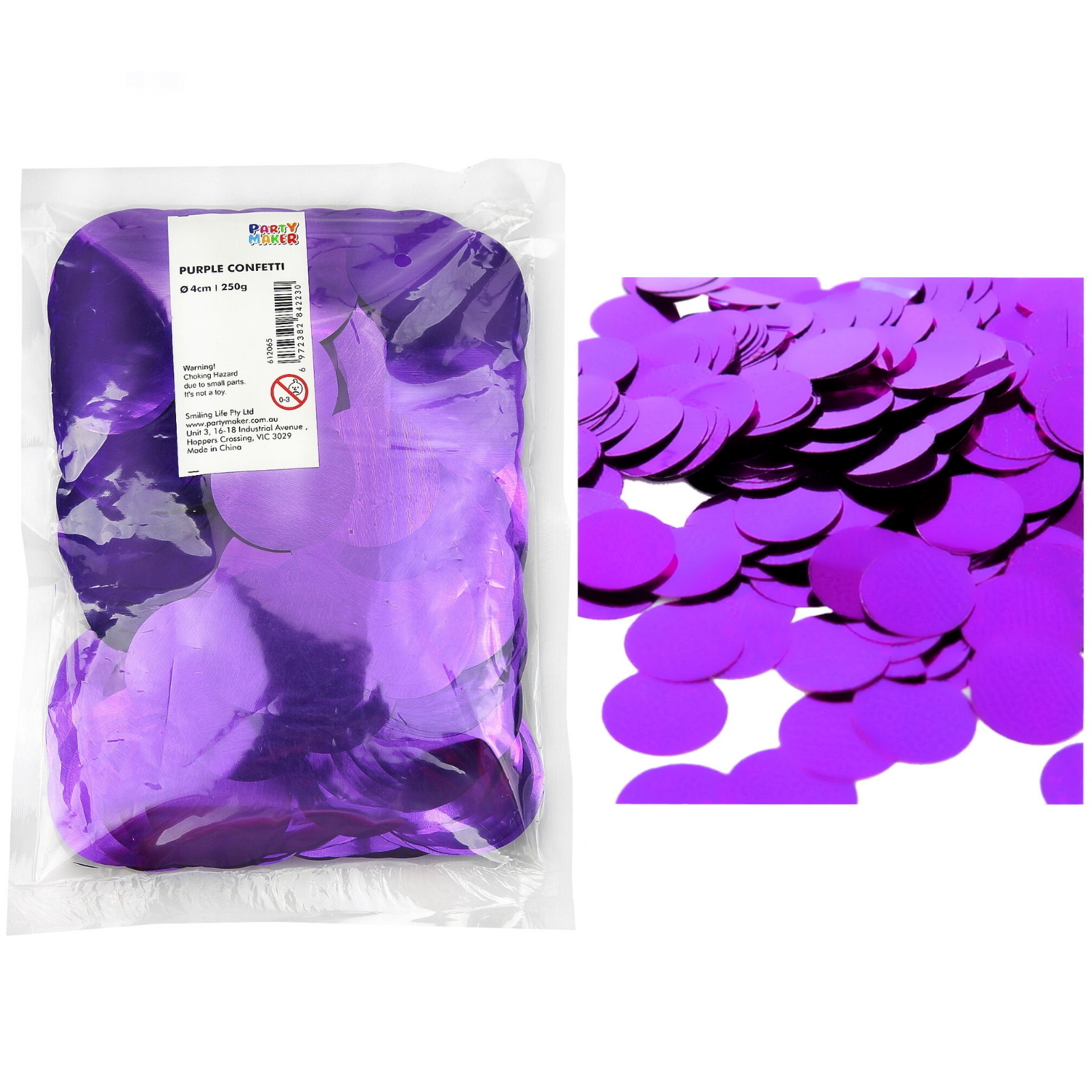 Bulk Metallic Purple Confetti 4cm (250g) - Discount Party Supplies