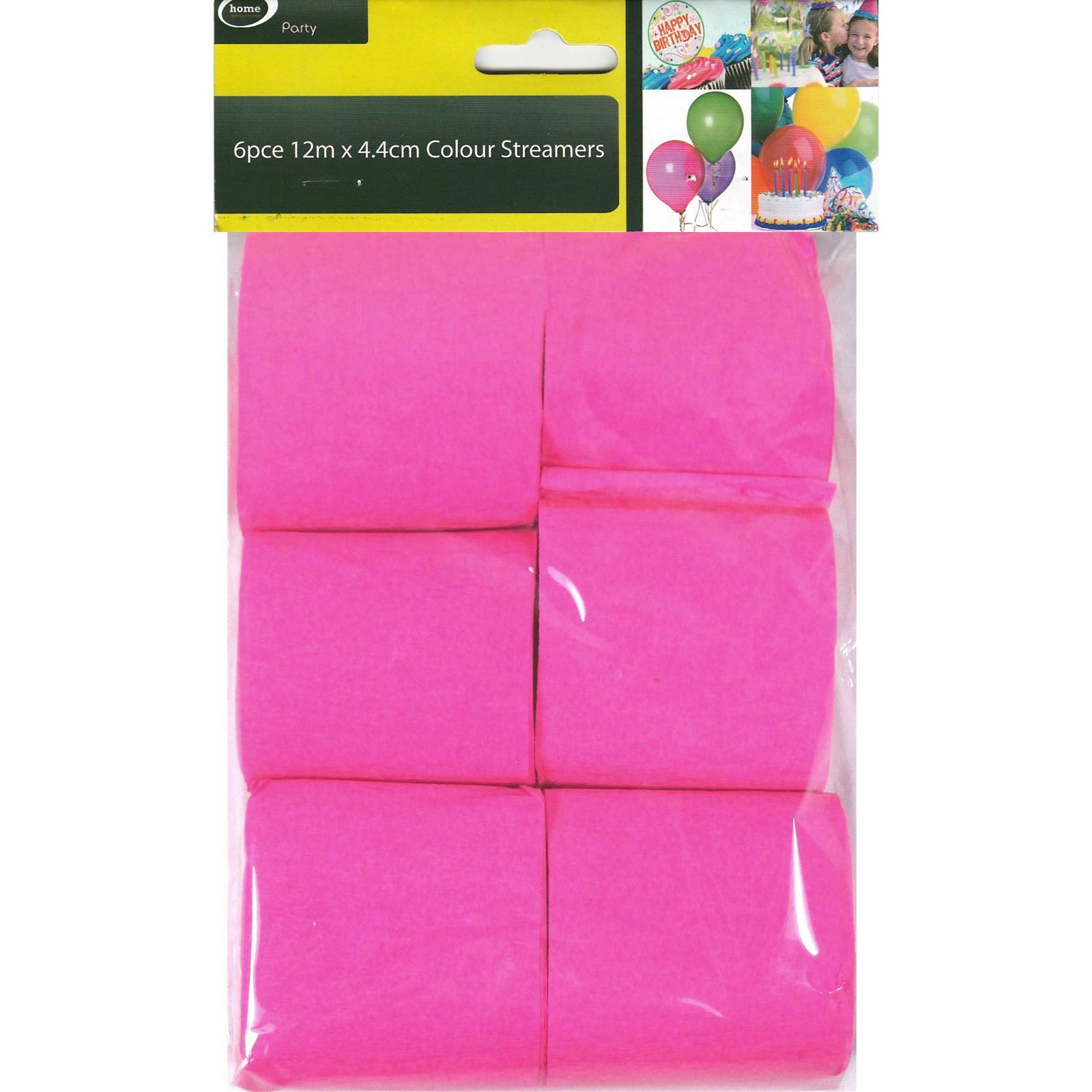 Hot Pink Crepe Streamers (Pack of 6) [COLDECS03HPI] - Discount Party ...