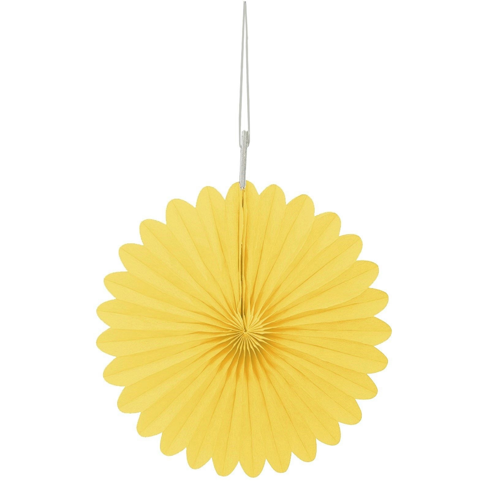 Yellow Mini Tissue Paper Fan Decorations (Pack of 3) | Yellow Coloured ...