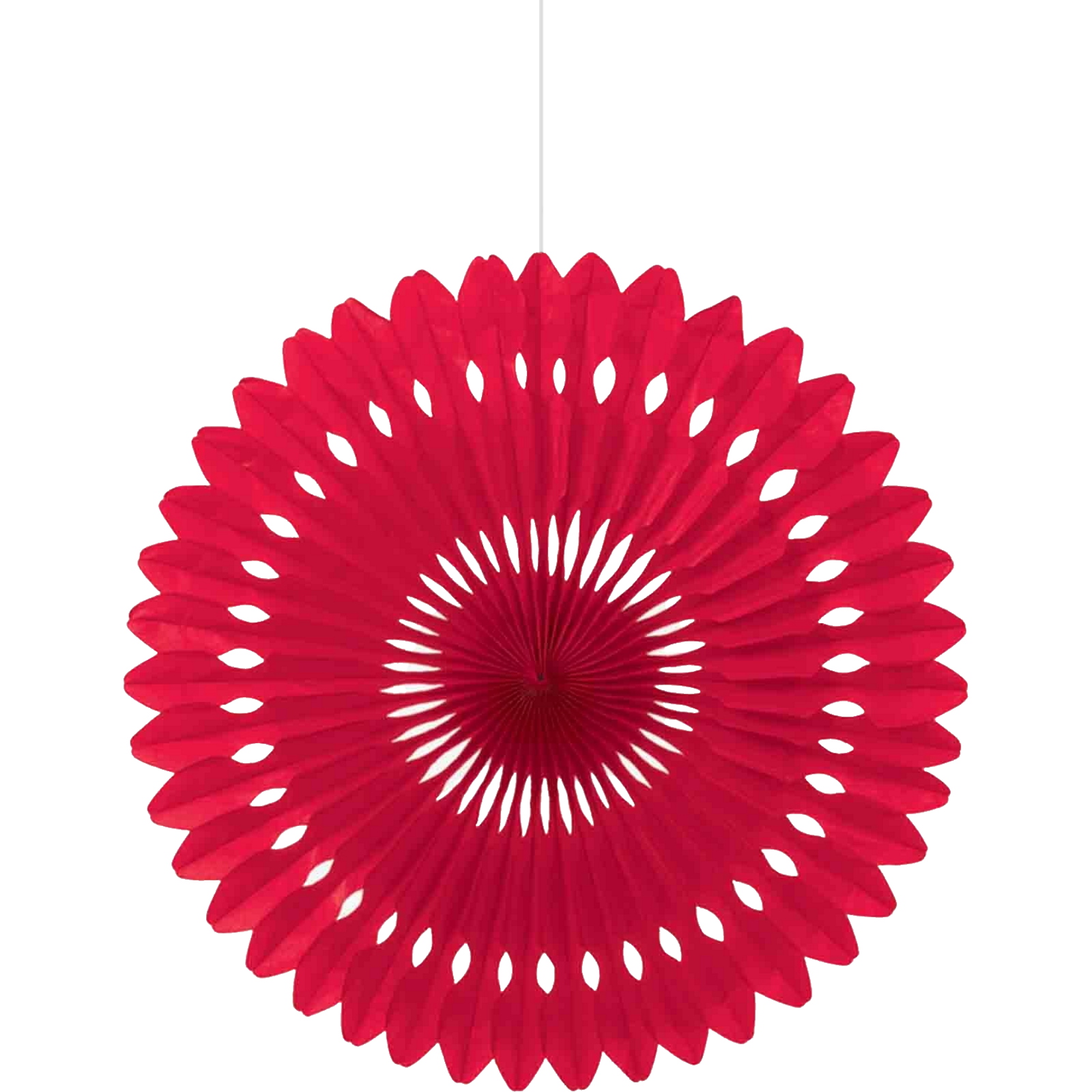 Red Tissue Fan Decoration 40cm - Discount Party Supplies