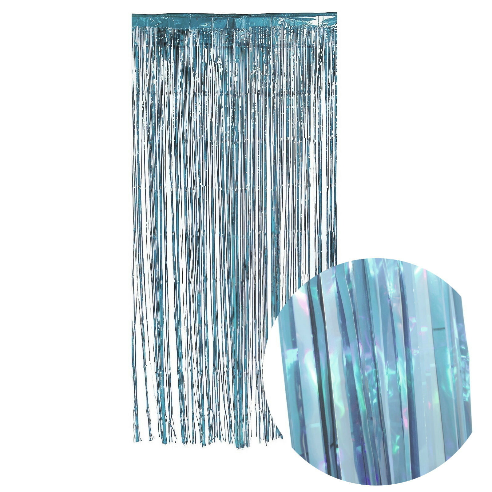 Iridescent Light Blue Foil Backdrop Curtain 100cm x 200cm - Discount ...
