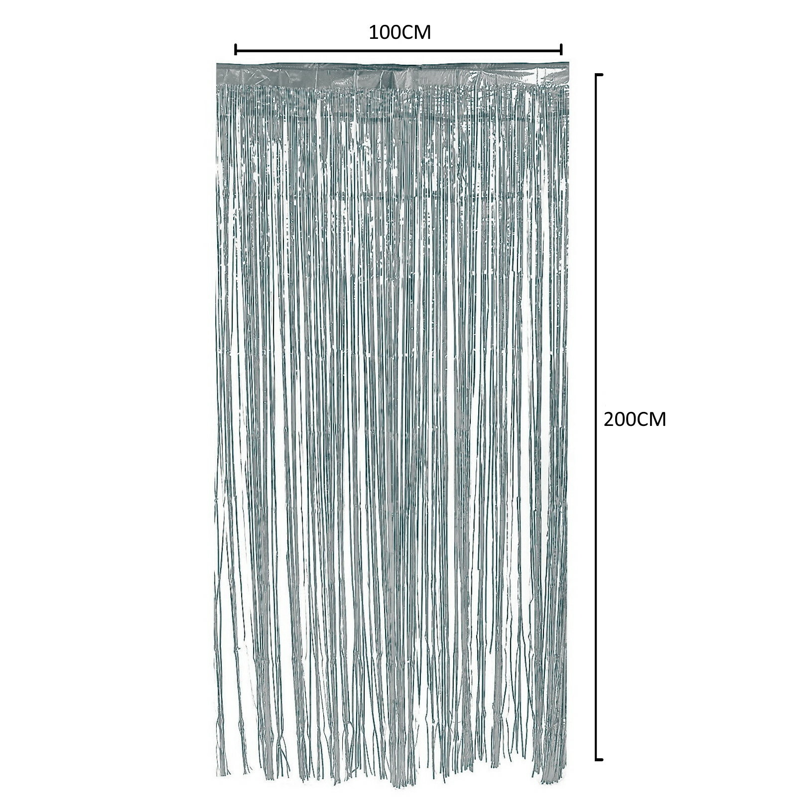 Metallic Silver Foil Door Backdrop Curtain 100cm x 200cm | Silver Party ...