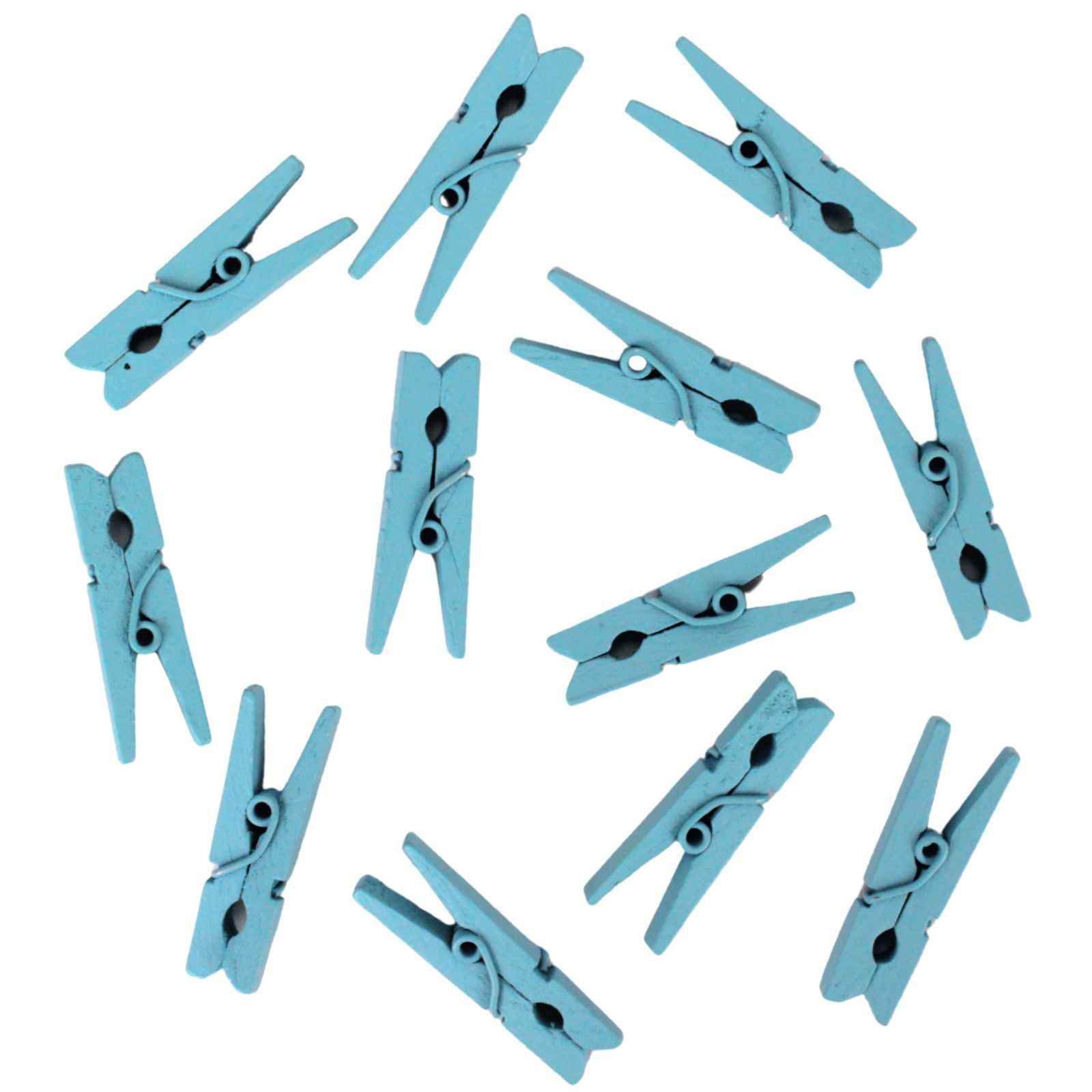 Blue Mini Wooden Pegs (Pack of 50) - Discount Party Supplies