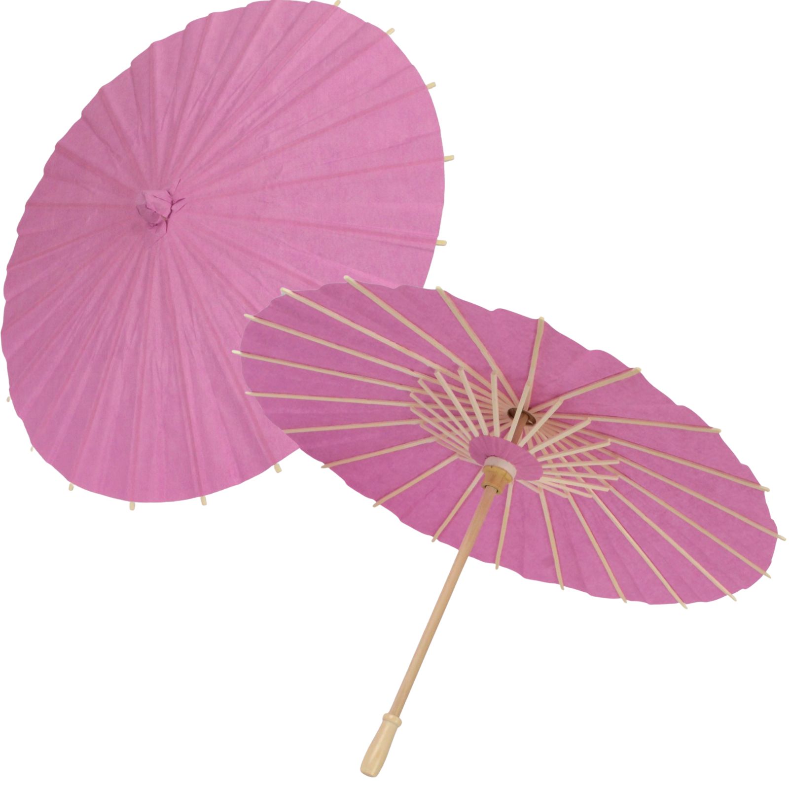 Medium Light Pink Paper Parasol 40cm - Discount Party Supplies