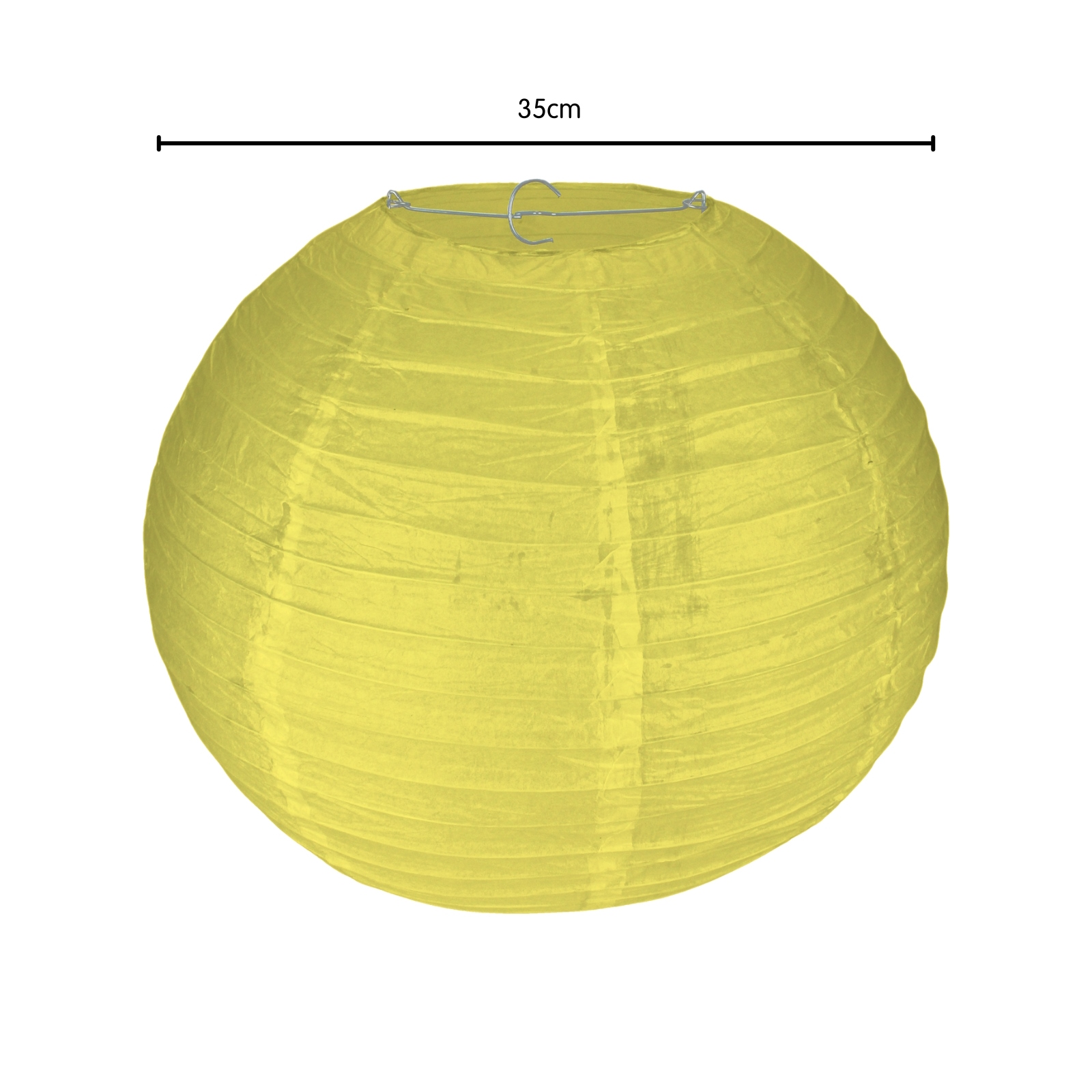 Yellow Round Paper Lantern 35cm | Yellow Coloured Party Supplies ...