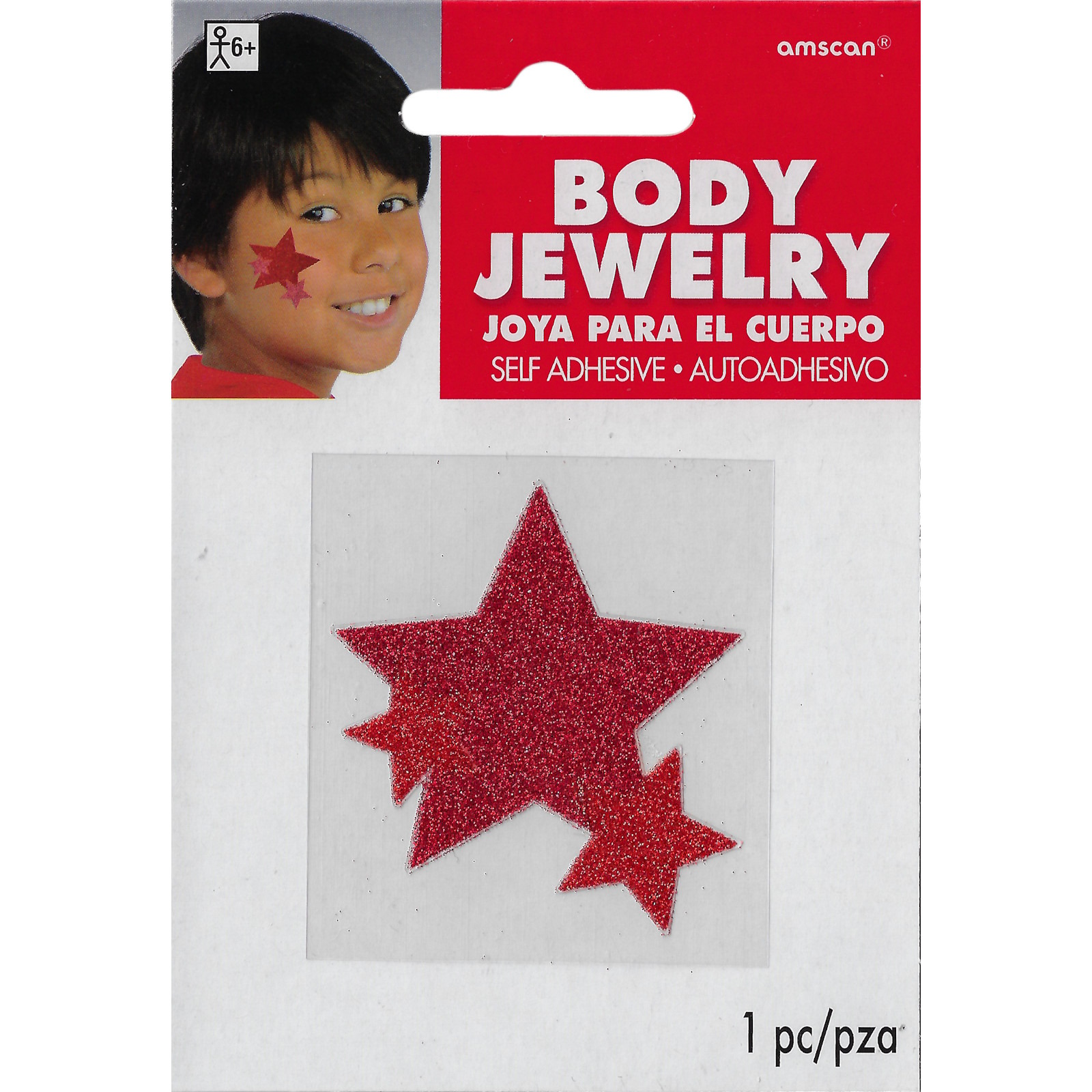 Red Glitter Star Body Jewellery | Makeup and Jewellery | Costumes ...