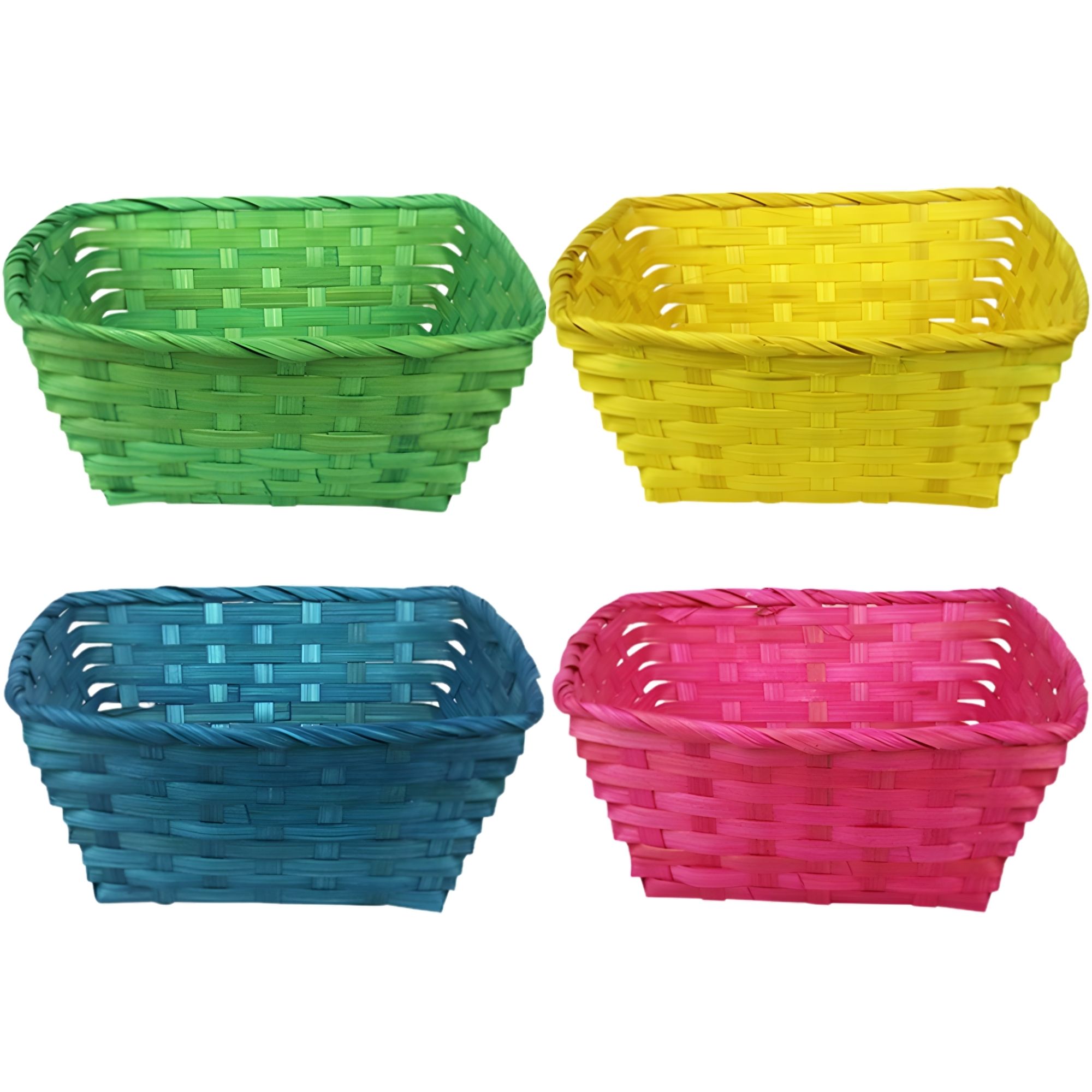 Coloured Square Woven Gift Basket (1 Only) - Discount Party Supplies