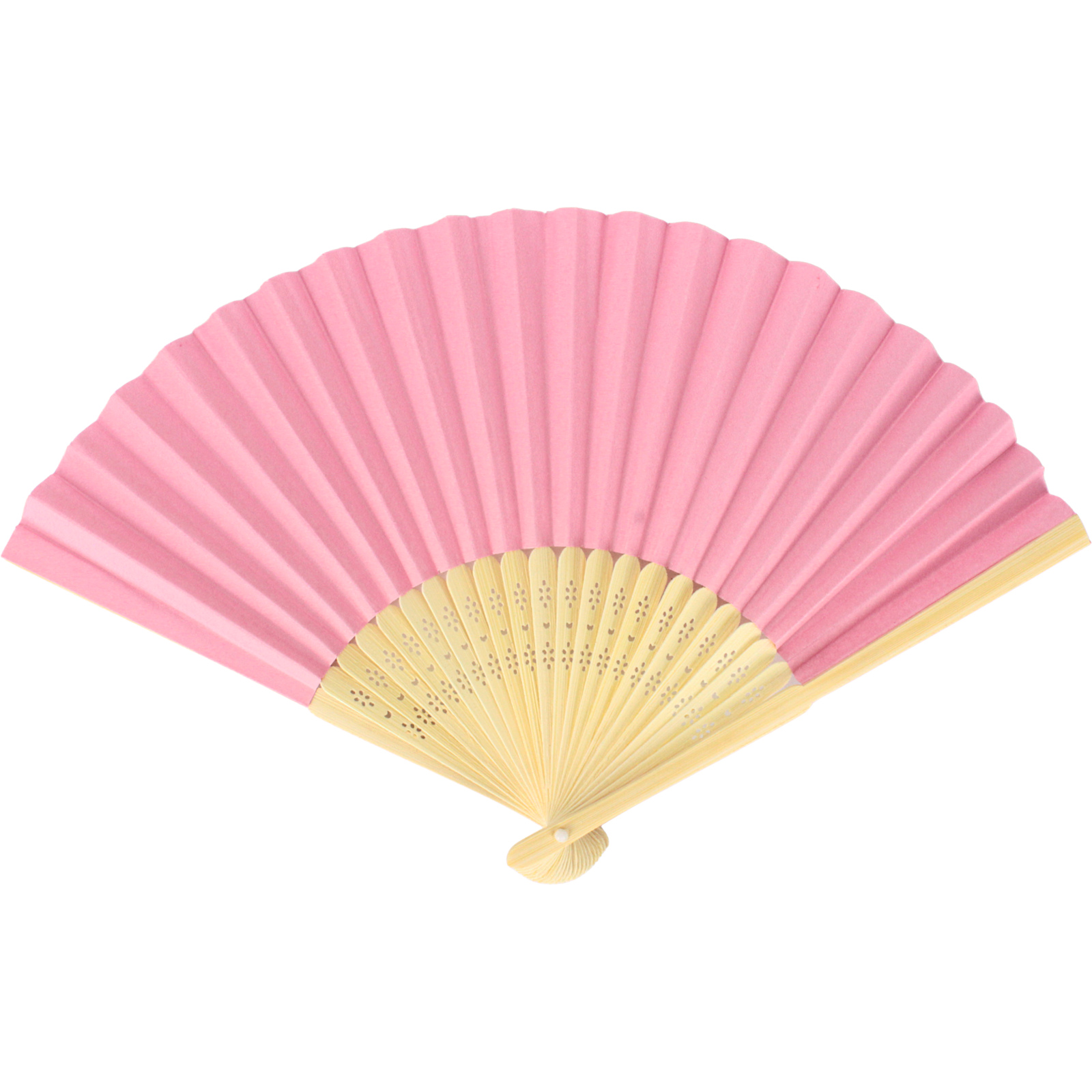 Light Pink Paper Hand Held Fan - Discount Party Supplies