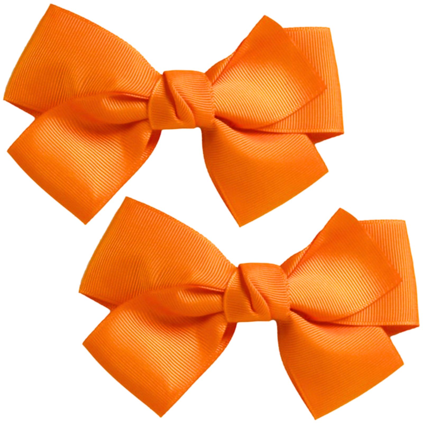 Orange Ribbon Bow Hair Clips (Pack of 2) - Discount Party Supplies