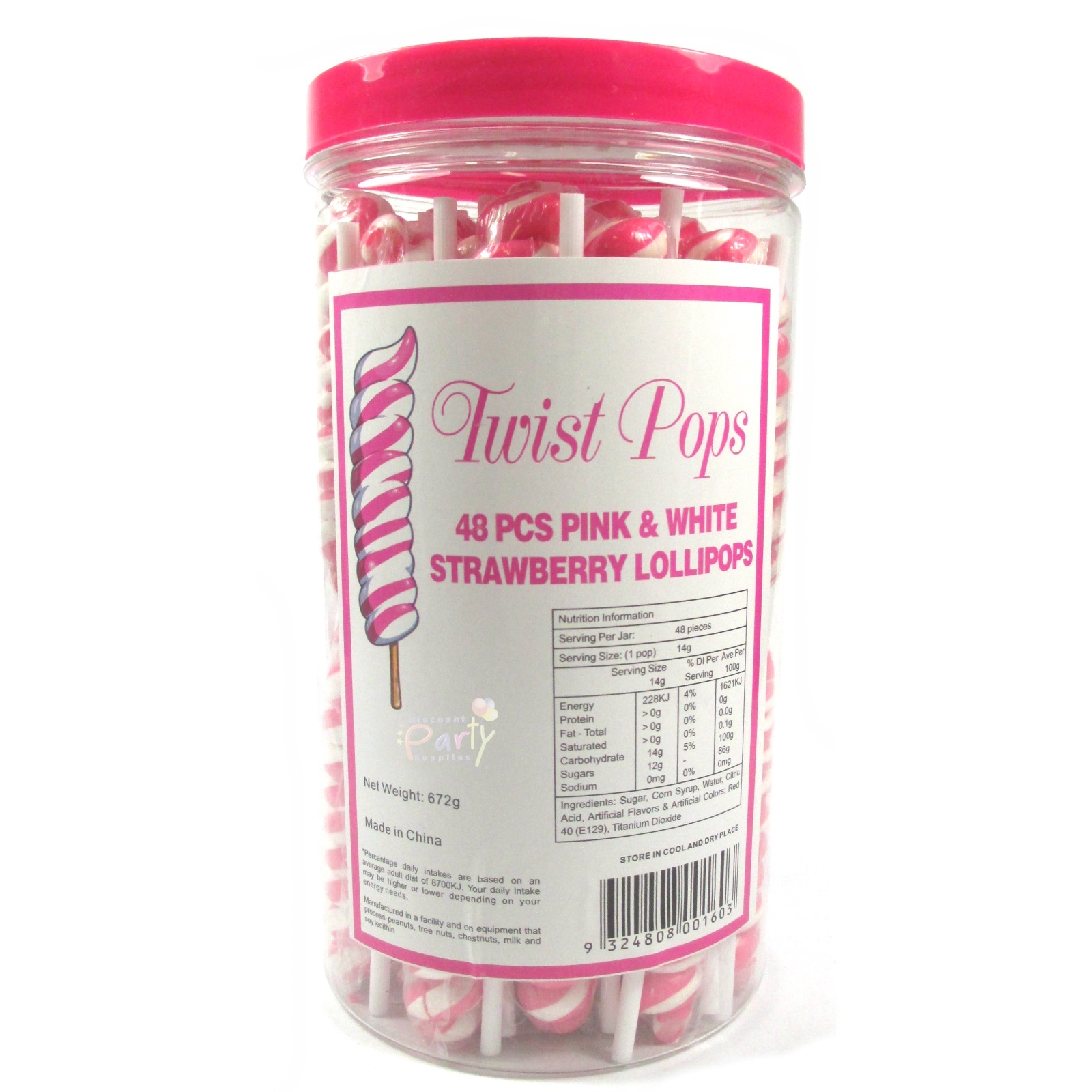 Pink Twirly Pops (Pack of 48) - Discount Party Supplies