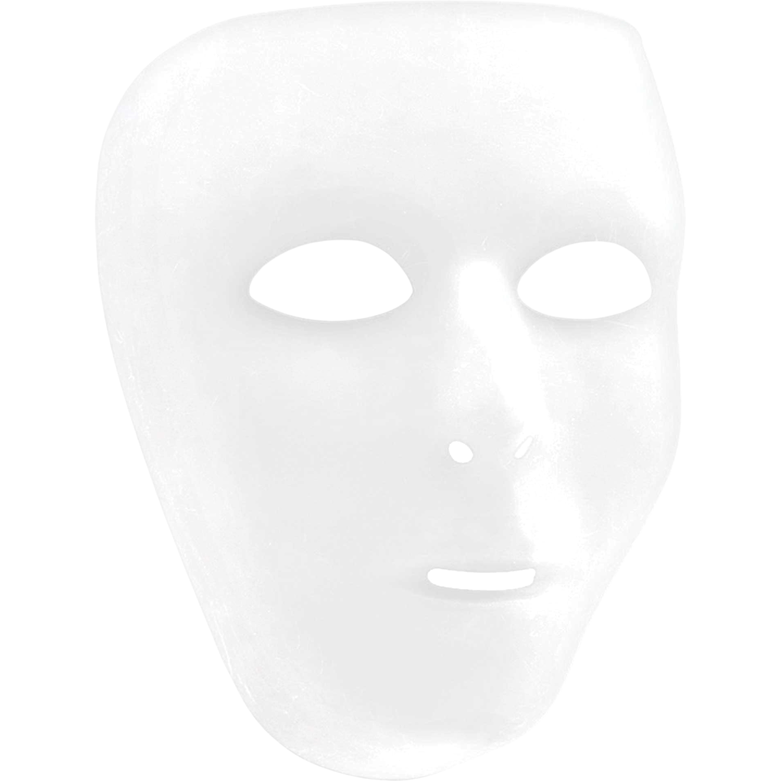 White Plastic Full Face Mask | White Party Supplies | Coloured Party ...