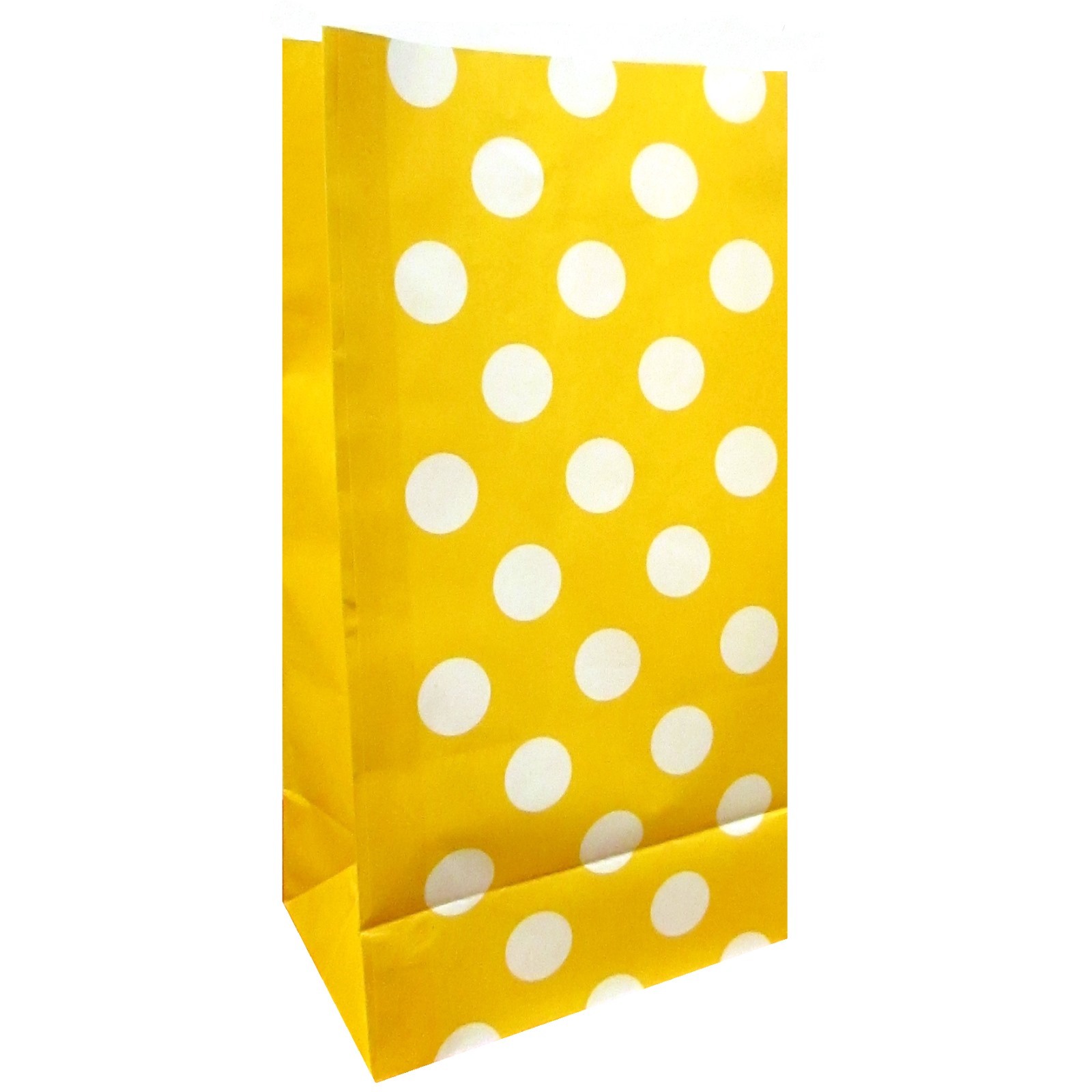 Yellow Polkadot Paper Lolly/Treat Bags (Pack of 12) - Discount Party ...