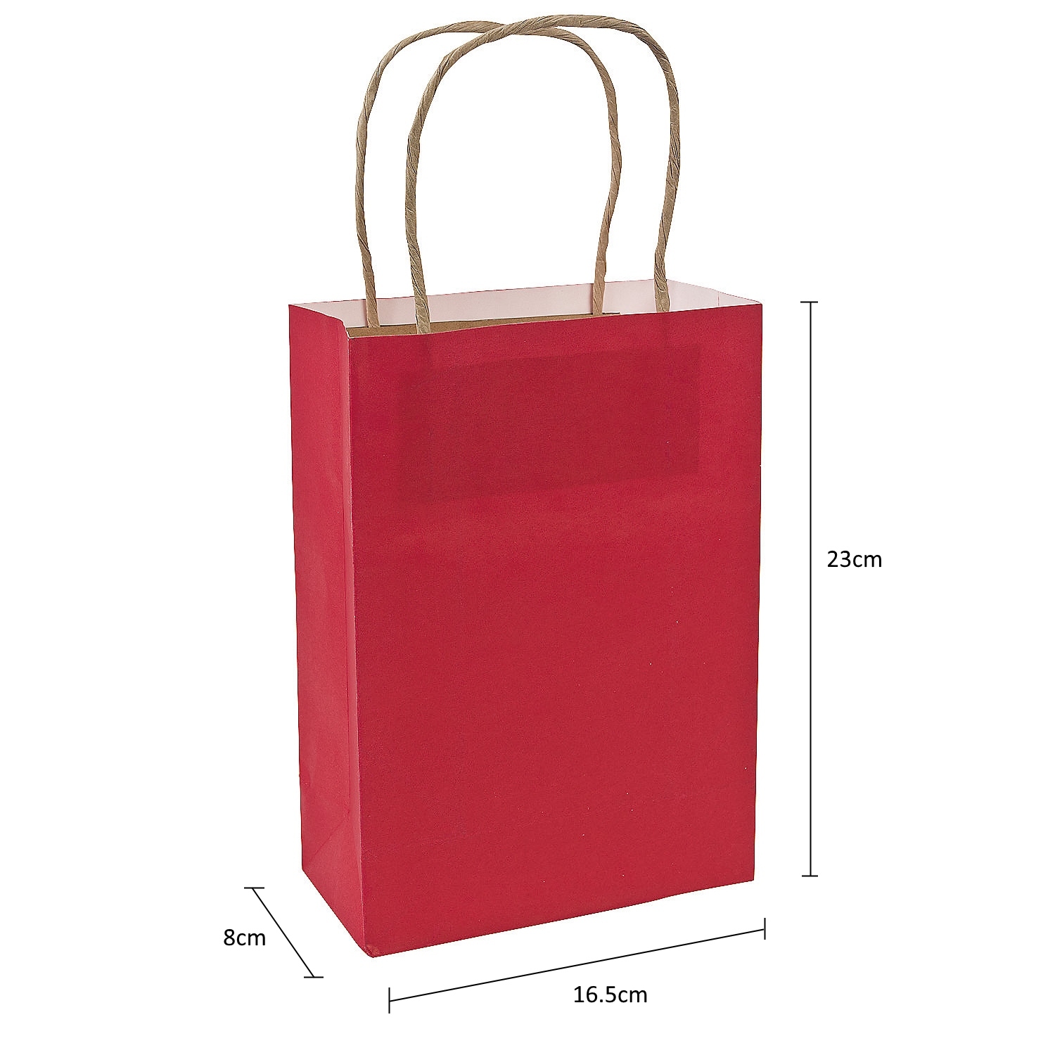 Red Paper Gift Bags (Pack of 12) | Red Coloured Party Supplies ...